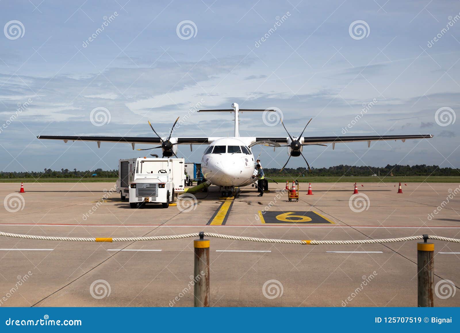 Front View of Airplane with Passenger on Board . Editorial Stock Image ...