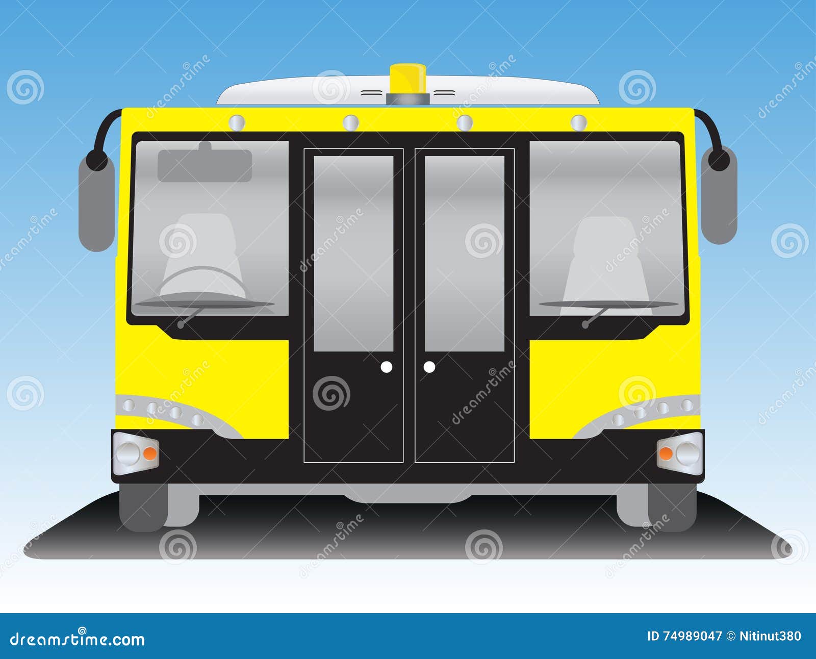 Front View Airport Bus, Open Front Bus Stock Vector - Illustration of ...