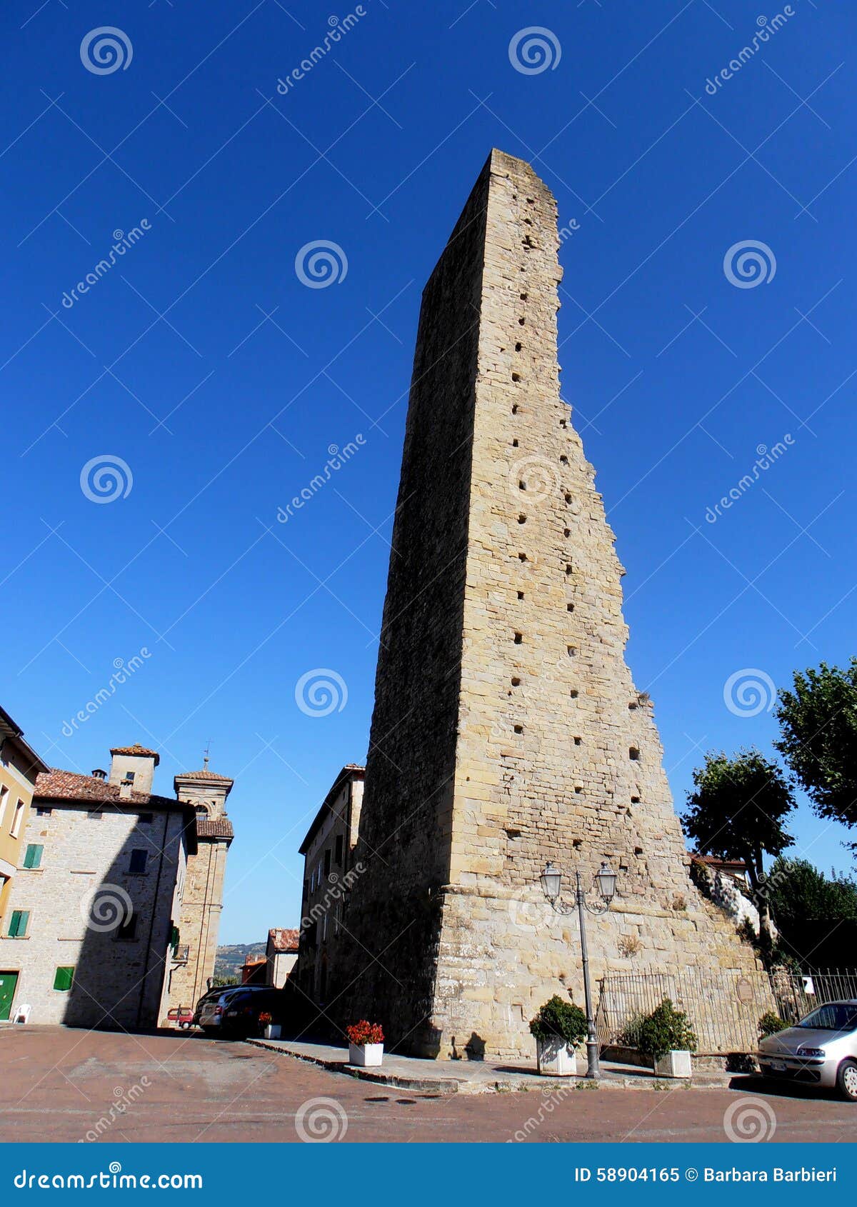 Front View of an Ancient Ruined Tower Stock Image - Image of front ...