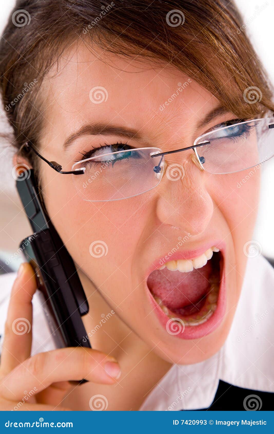 Front View of Angry Young Attorney Stock Image - Image of female ...