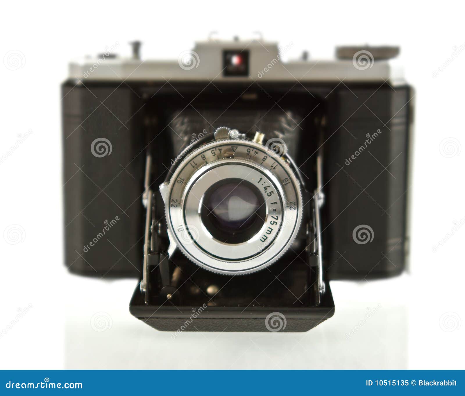 Front View of Antique Folding Medium Format Camera Stock Image - Image ...