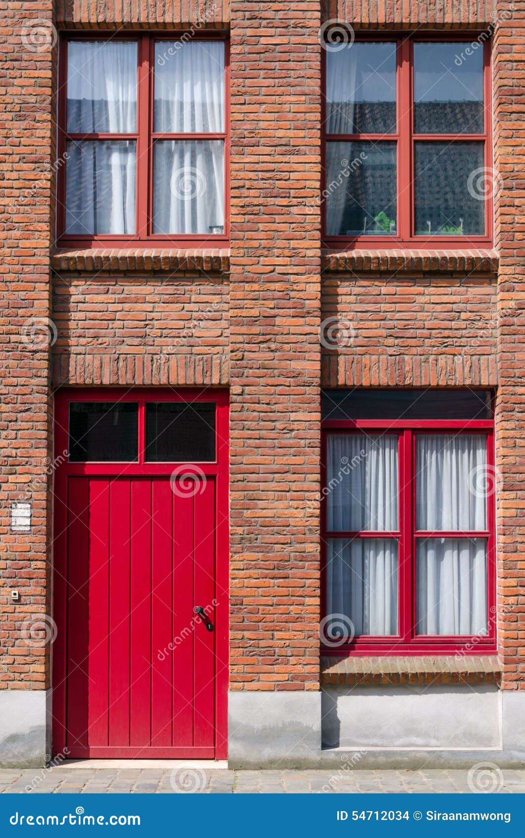 Front View of Apartment Building in Bruges Stock Photo - Image of ...