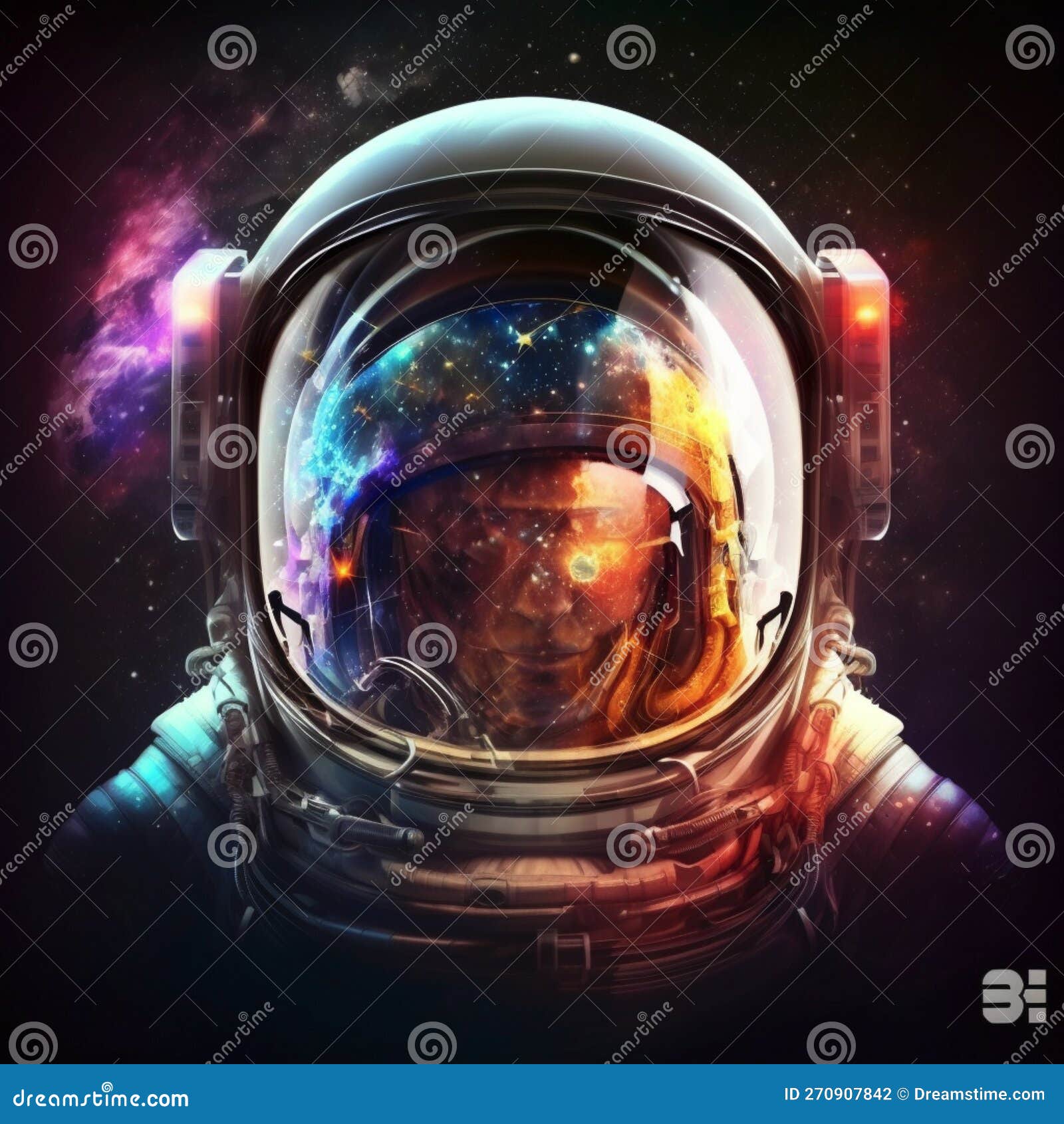 Front View Astronaut Portrait Stock Photo - Image of exploration ...