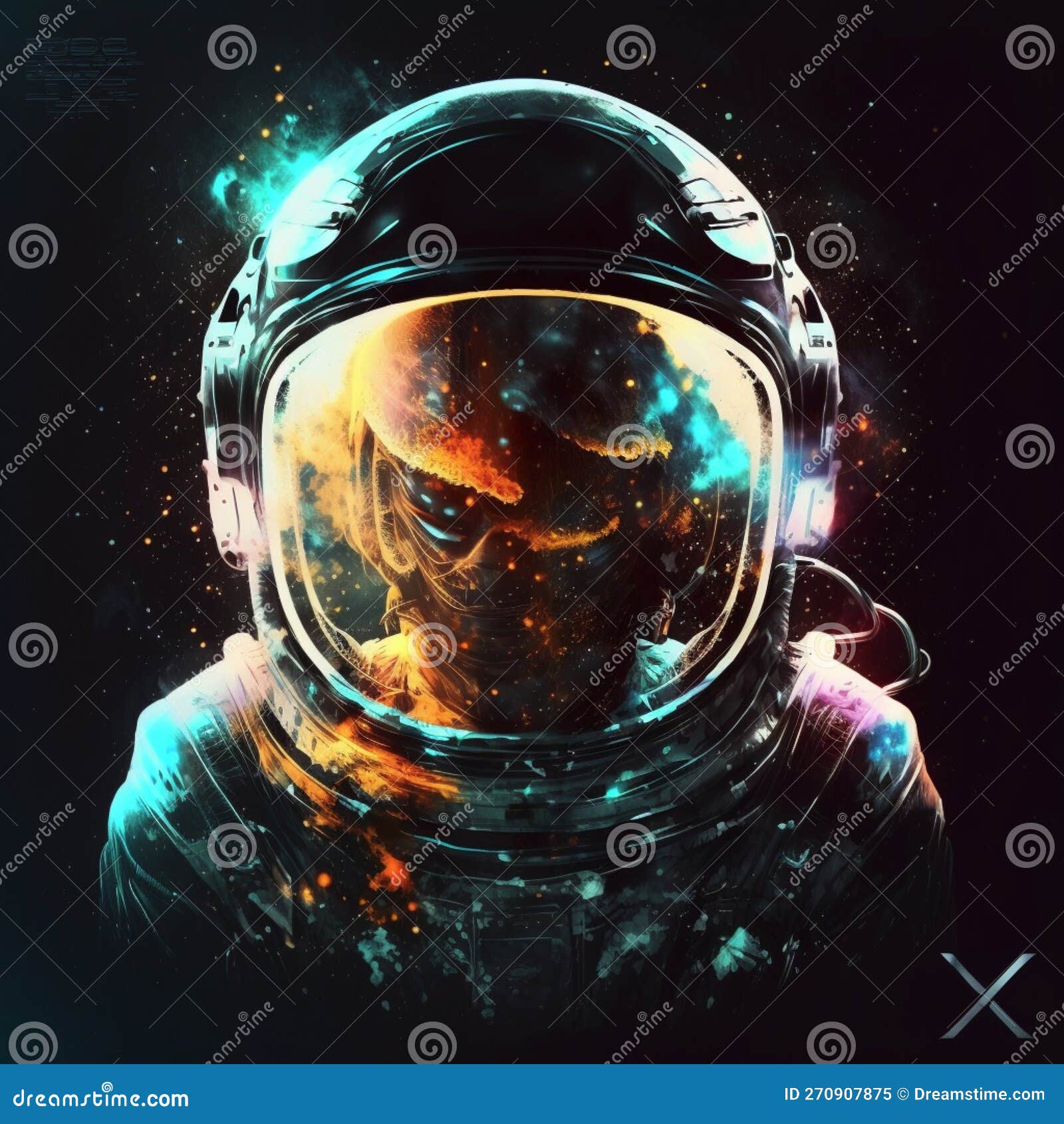 Front View Astronaut Portrait Stock Image - Image of interstellar ...