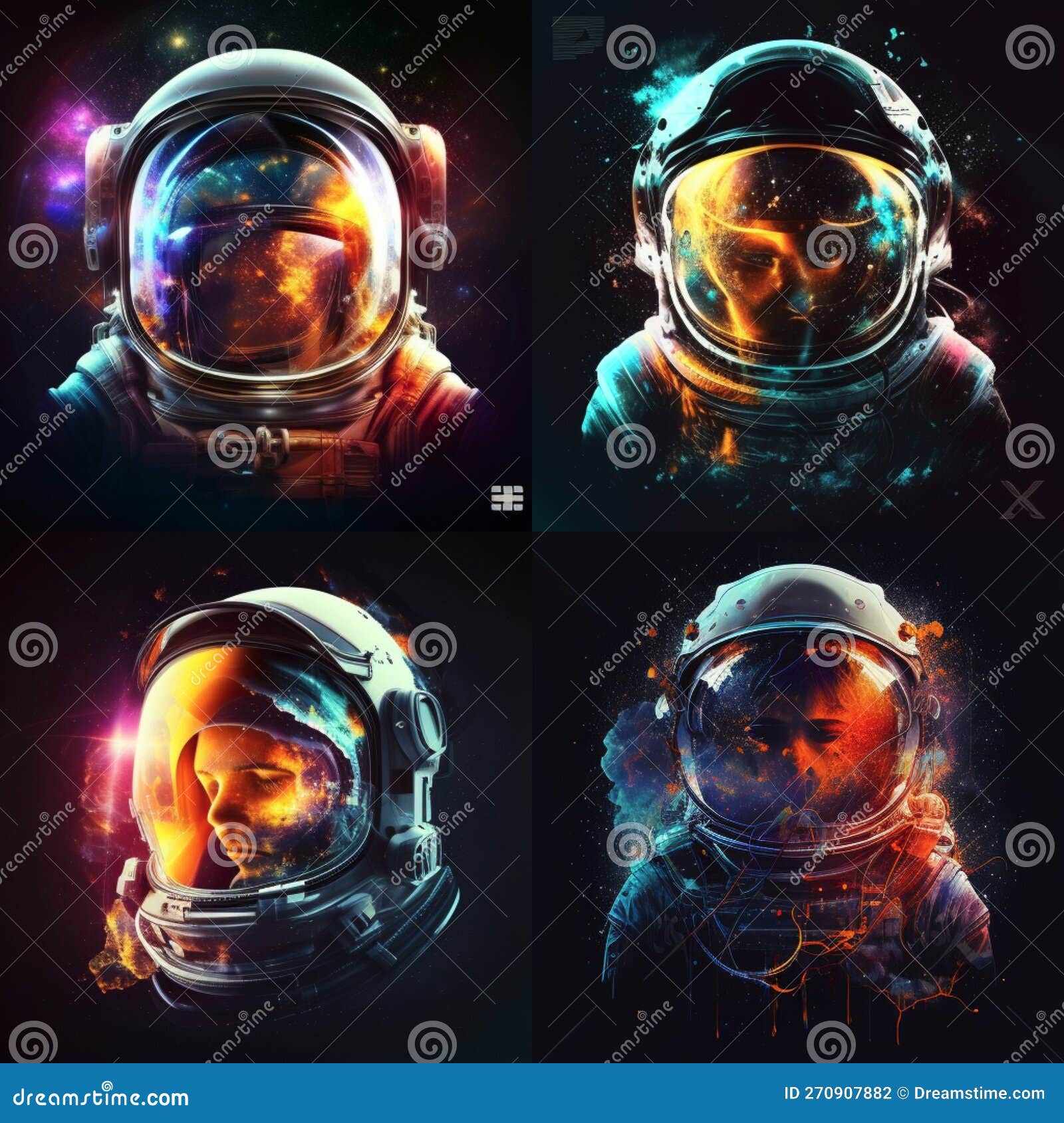 Front View Astronaut Portrait Stock Photo - Image of front, concept ...