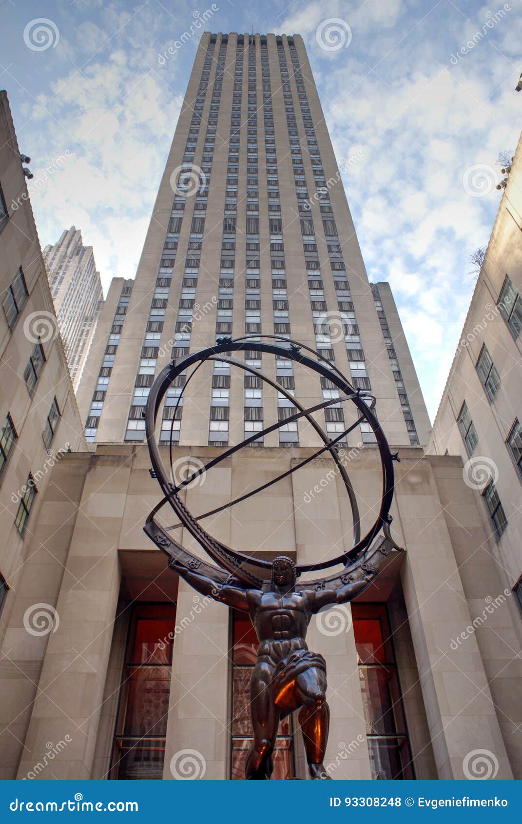 Front view of Atlas statue editorial stock photo. Image of travel ...