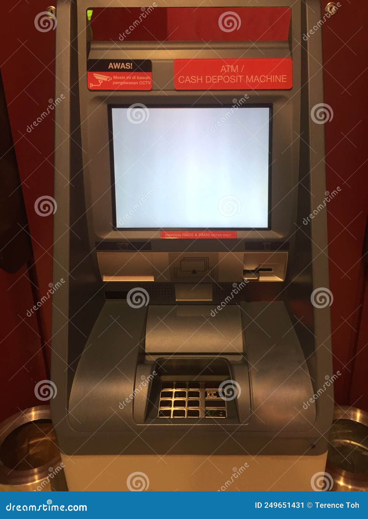Front View of an ATM Automated Teller Machine with White Screen Stock ... Front View of an ATM Automated Teller Machine with White Screen Stock ...