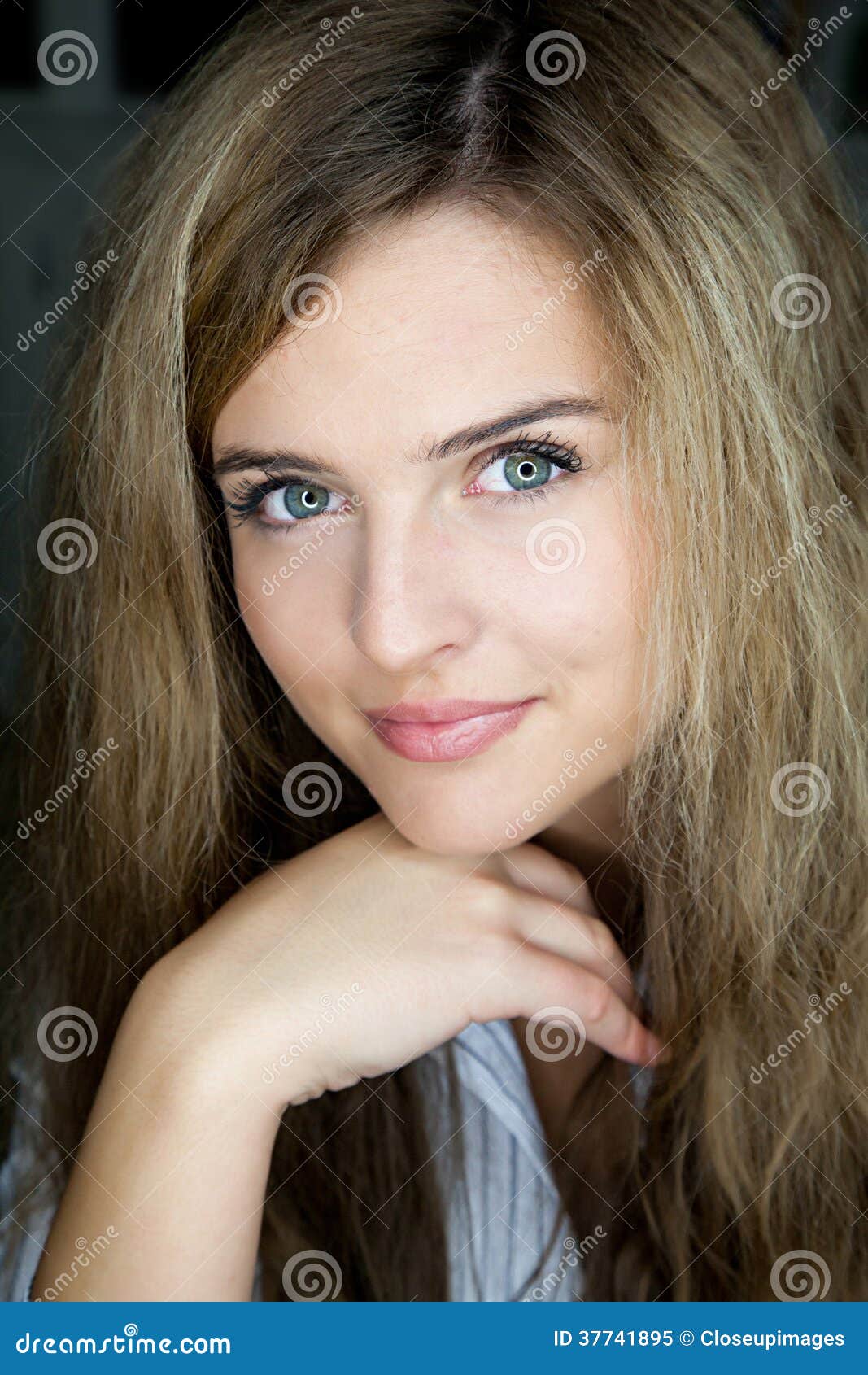 Front View of Attractive Blonde Woman Stock Image - Image of model ...