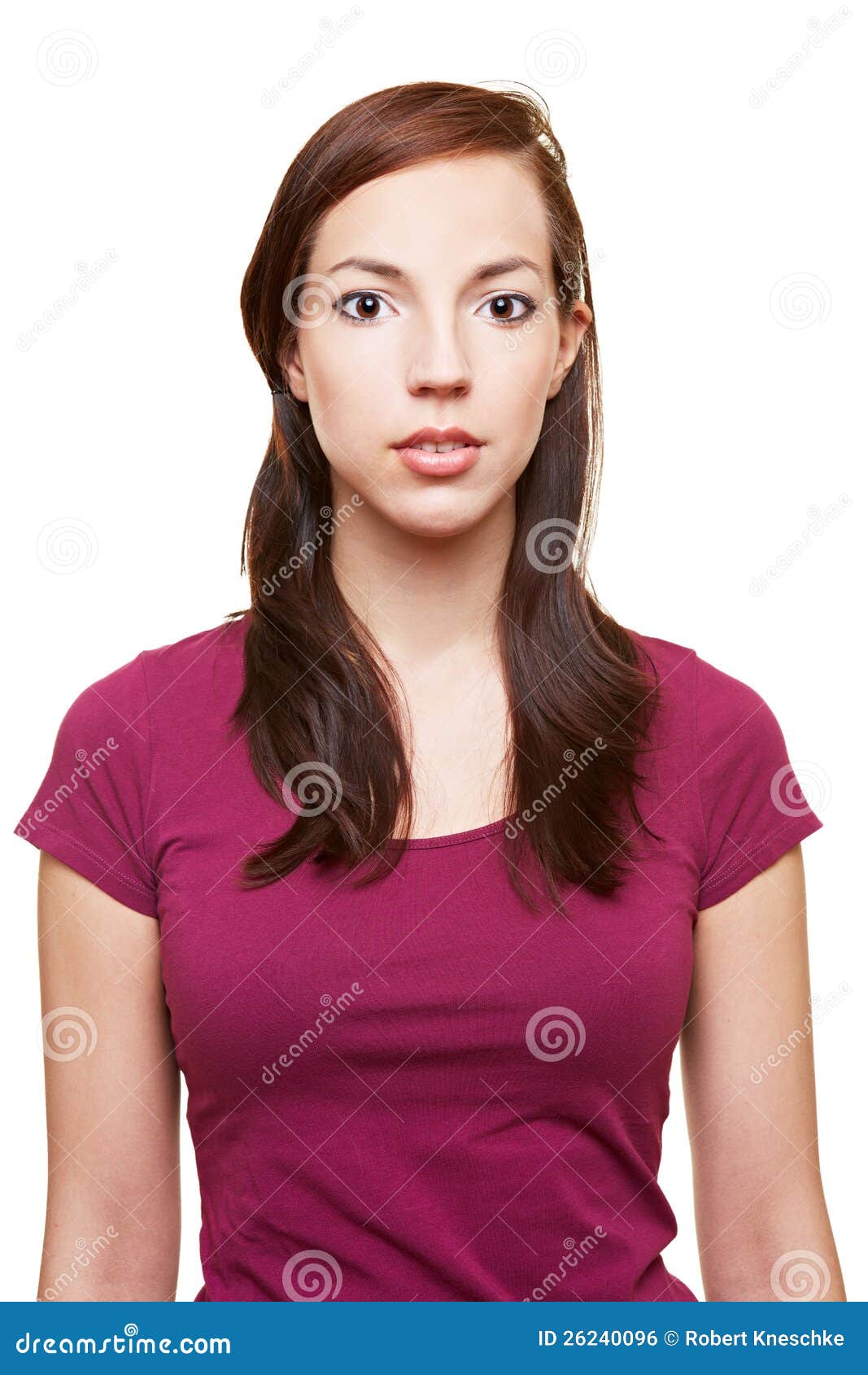 Front View of Attractive Young Stock Photo - Image of headshot, pupil ...