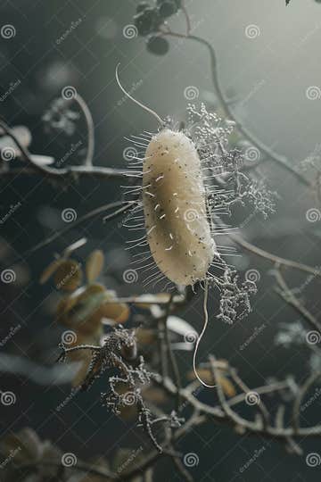 Front View of Bacillus Subtilis in Hard Light, Highlighting Elements ...