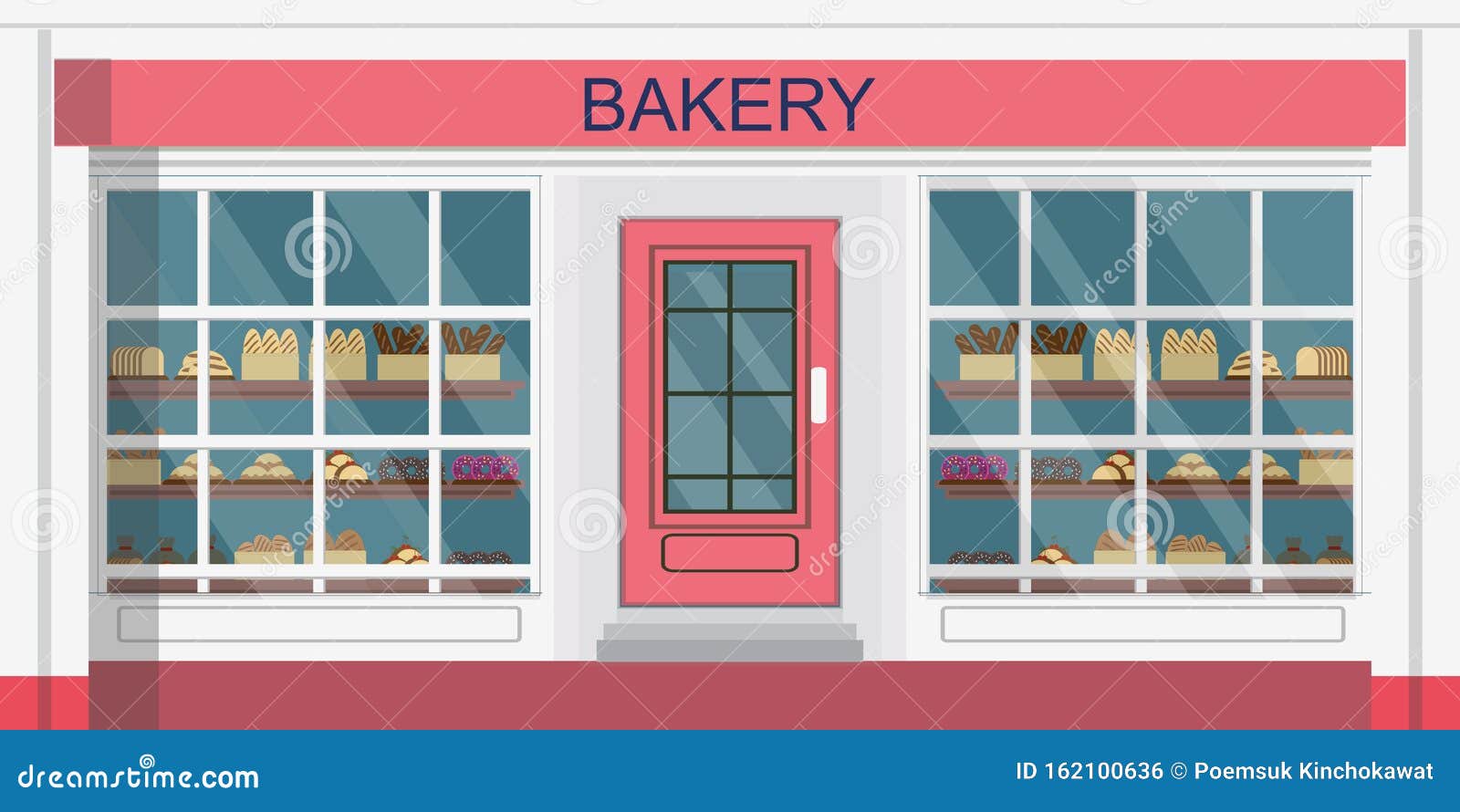 Front View of Bakehouse Building or Bakery Shop Stock Vector ...