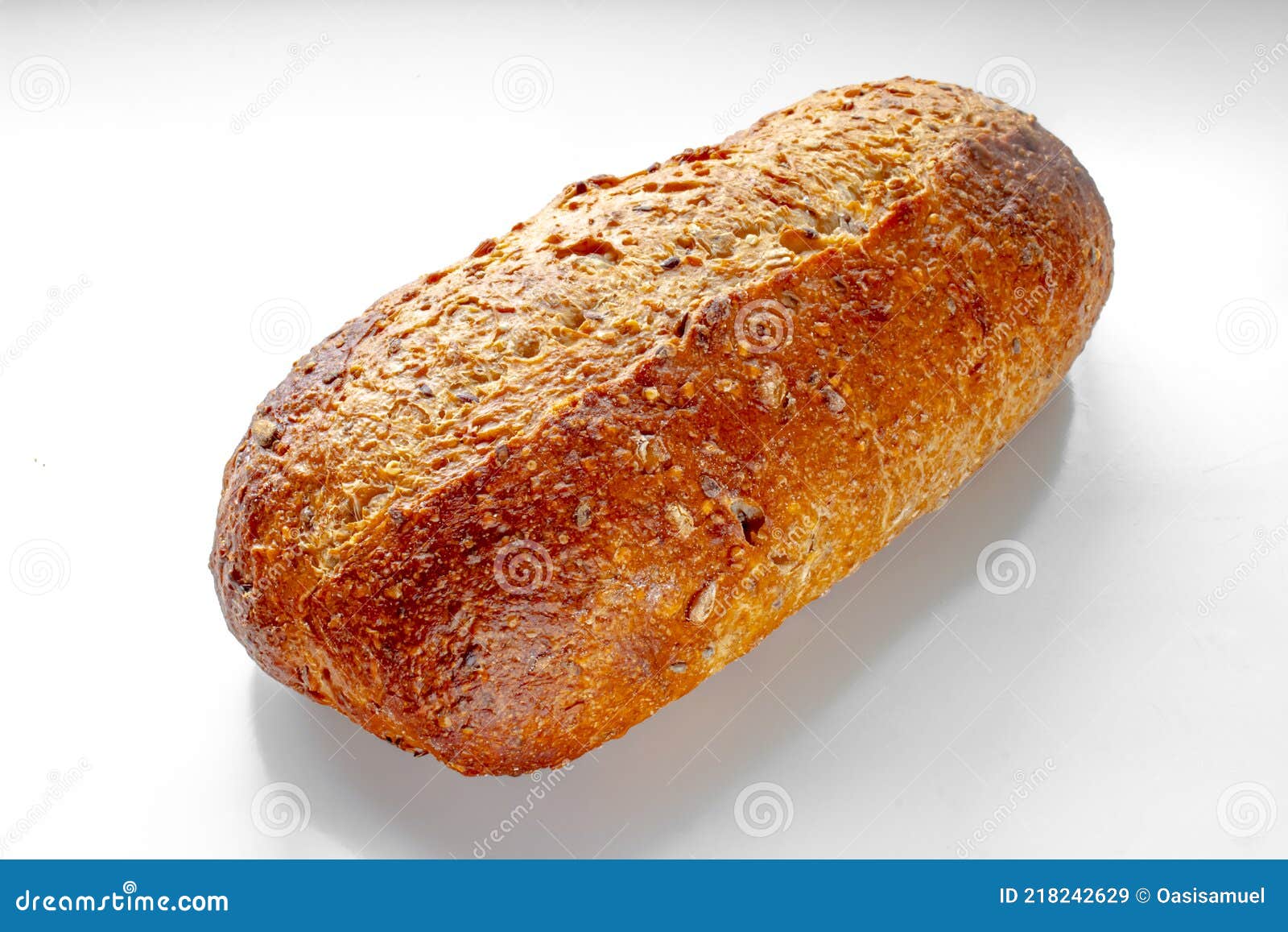 Front View of a Bakery Artisan Bread, Harvest Grain Oval on a White ...