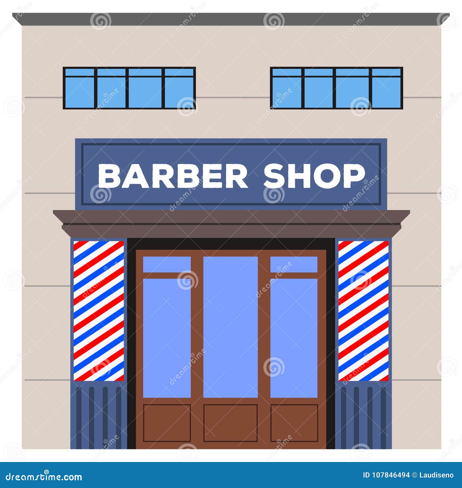 Front View of a Barber Shop Stock Vector - Illustration of view ...