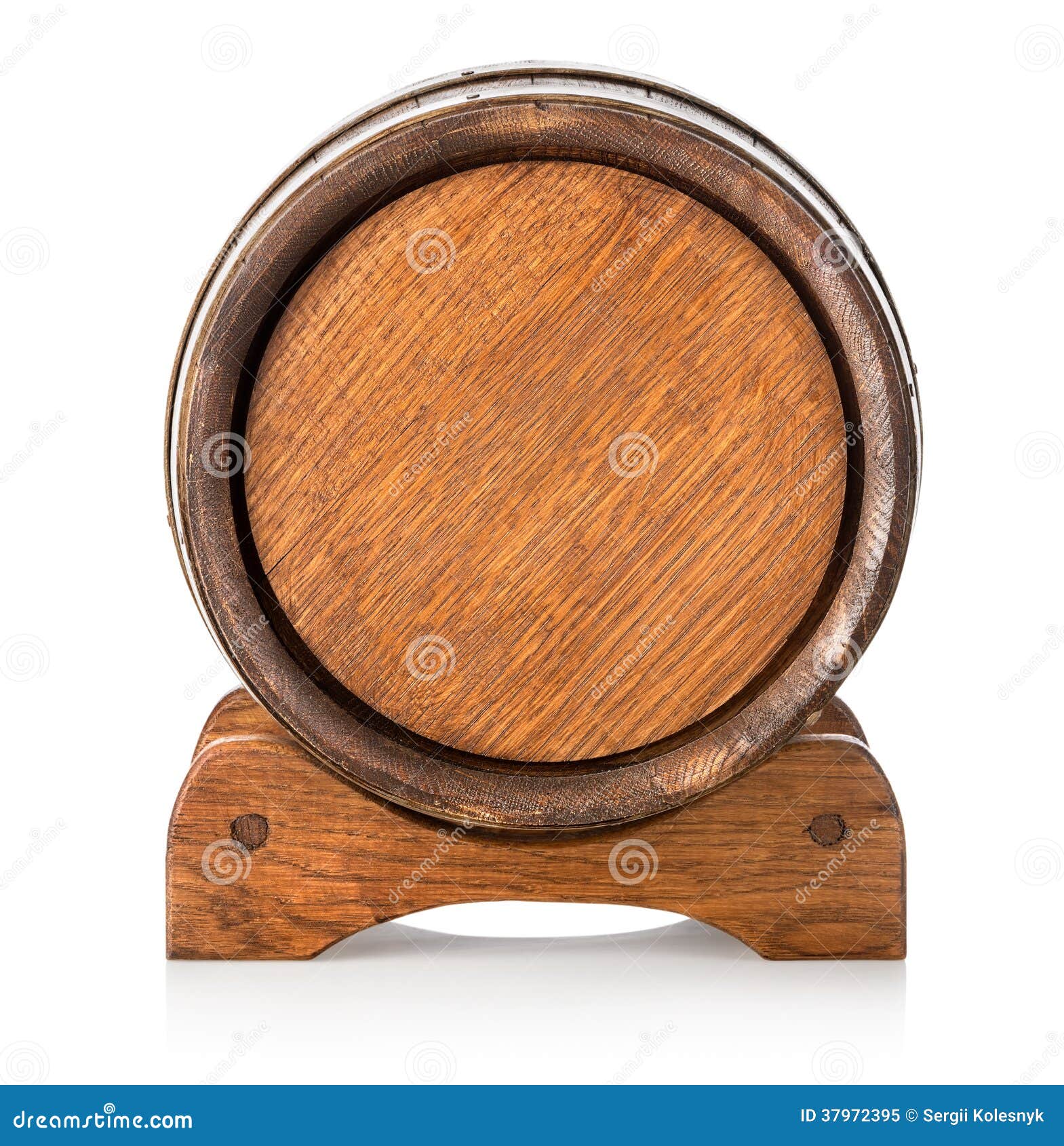 Front View of a Barrel on Stand Stock Image - Image of liquid, cargo ...