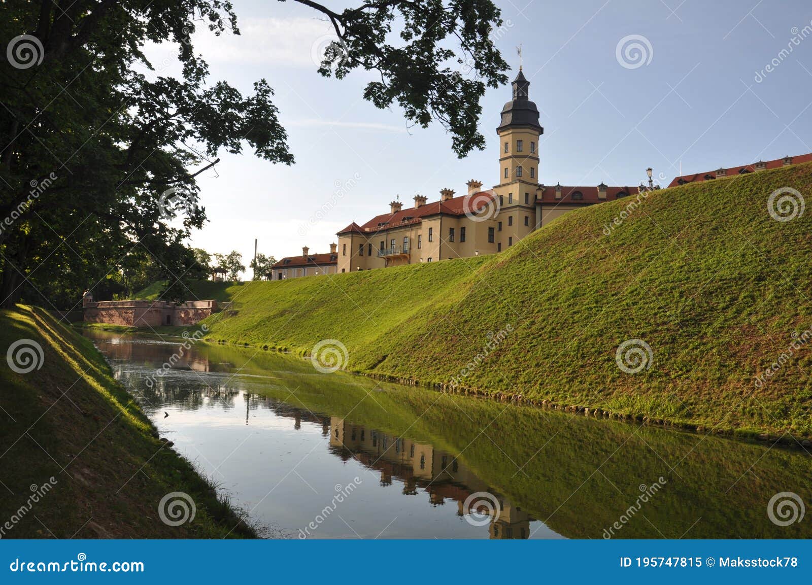 Front View of a Beautiful Castle. Located on an Earthen Rampart Stock ...
