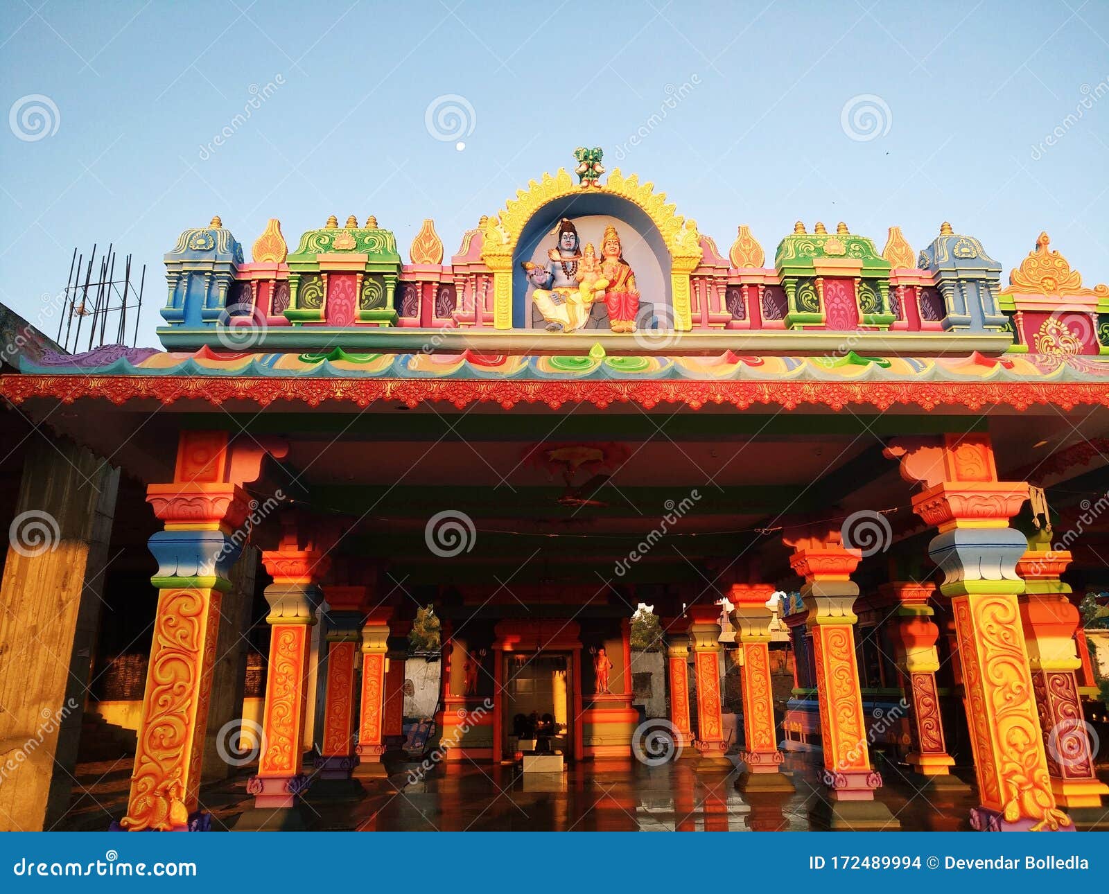 Front View of a Beautiful Temple Stock Photo - Image of view, landmark ...