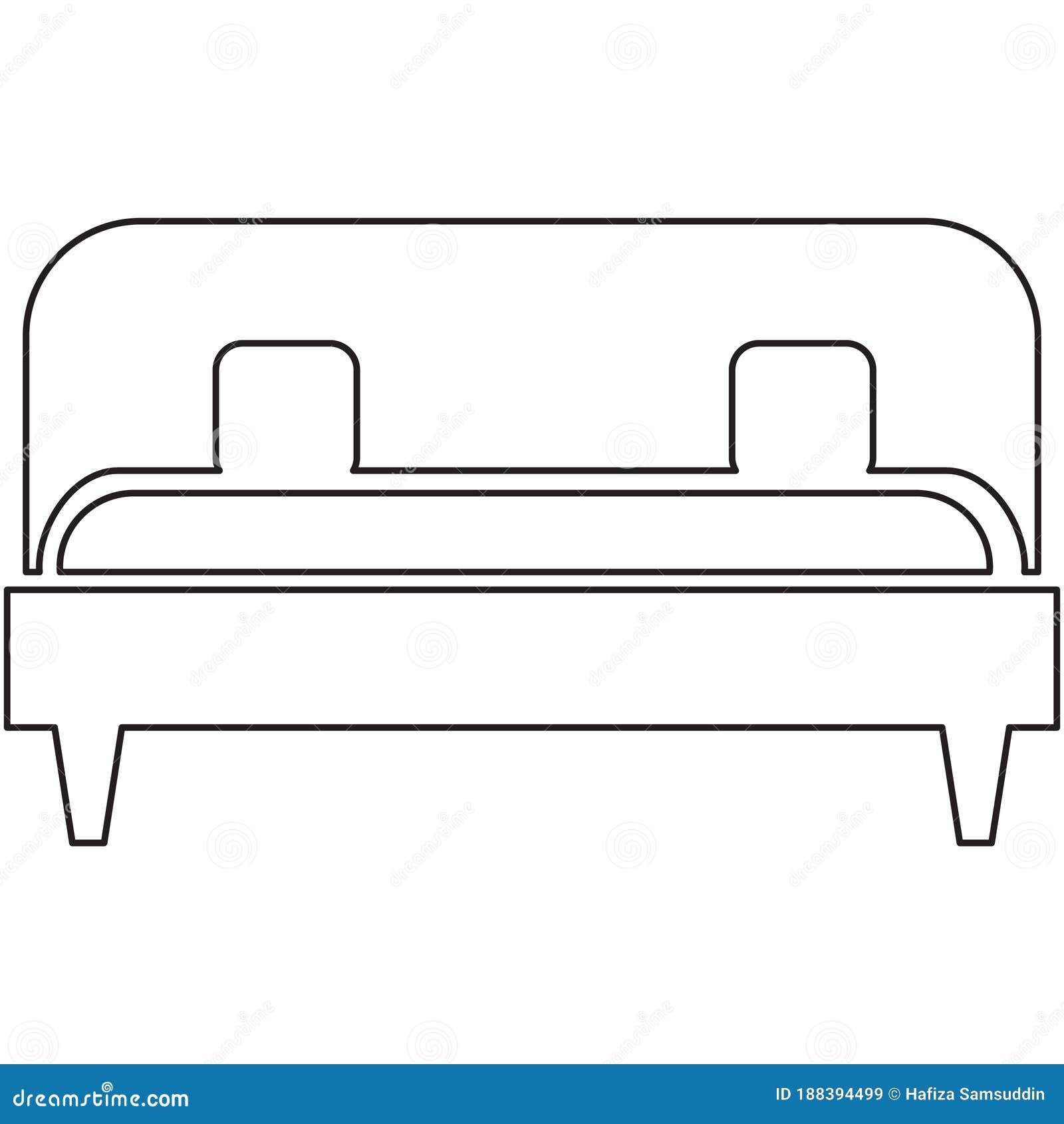 Front View of Bed. Vector Illustration Decorative Design Stock Vector ...