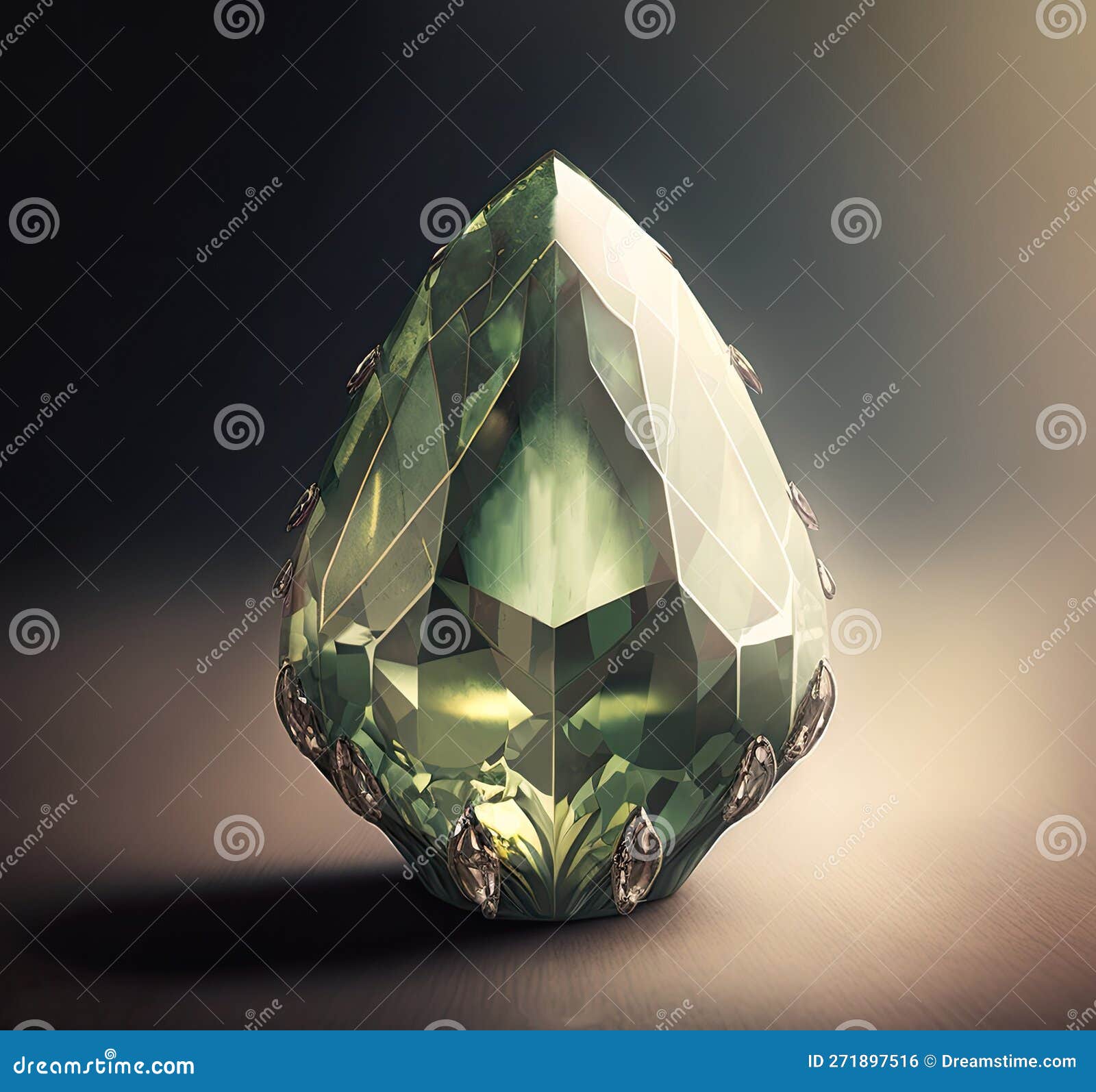 Front View of Beryl Gemstone Illustration on a White Background. Stock ...
