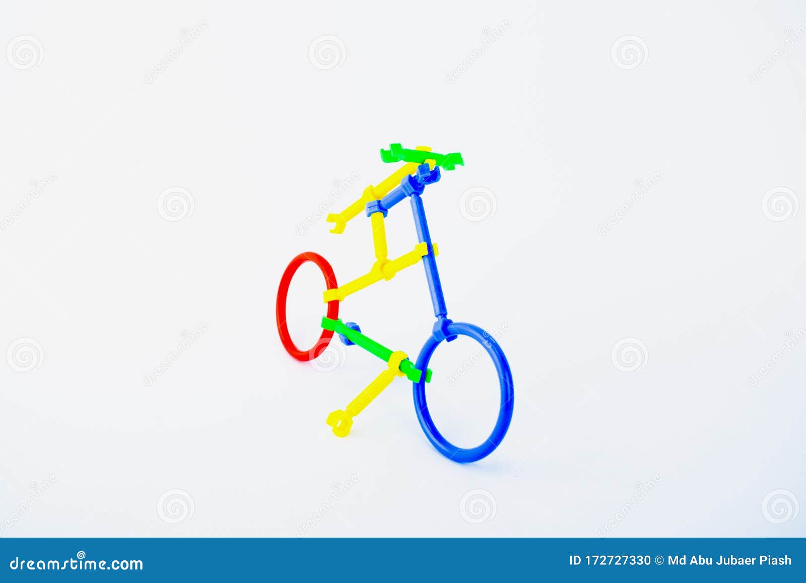 Front View of a Bicycle Made of Plastic Shape Shifting Toy on a White ...