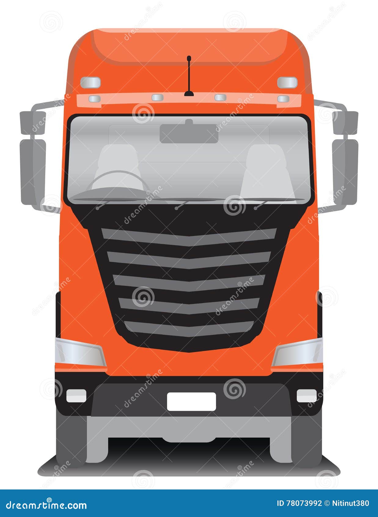 Front View of BIg Cargo Truck Stock Vector - Illustration of heavy ...
