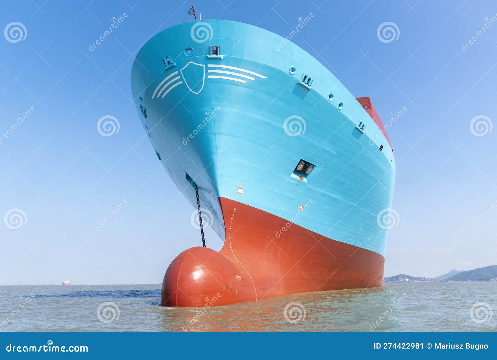 Front View of the Big Container Ship. Editorial Photo - Image of ...