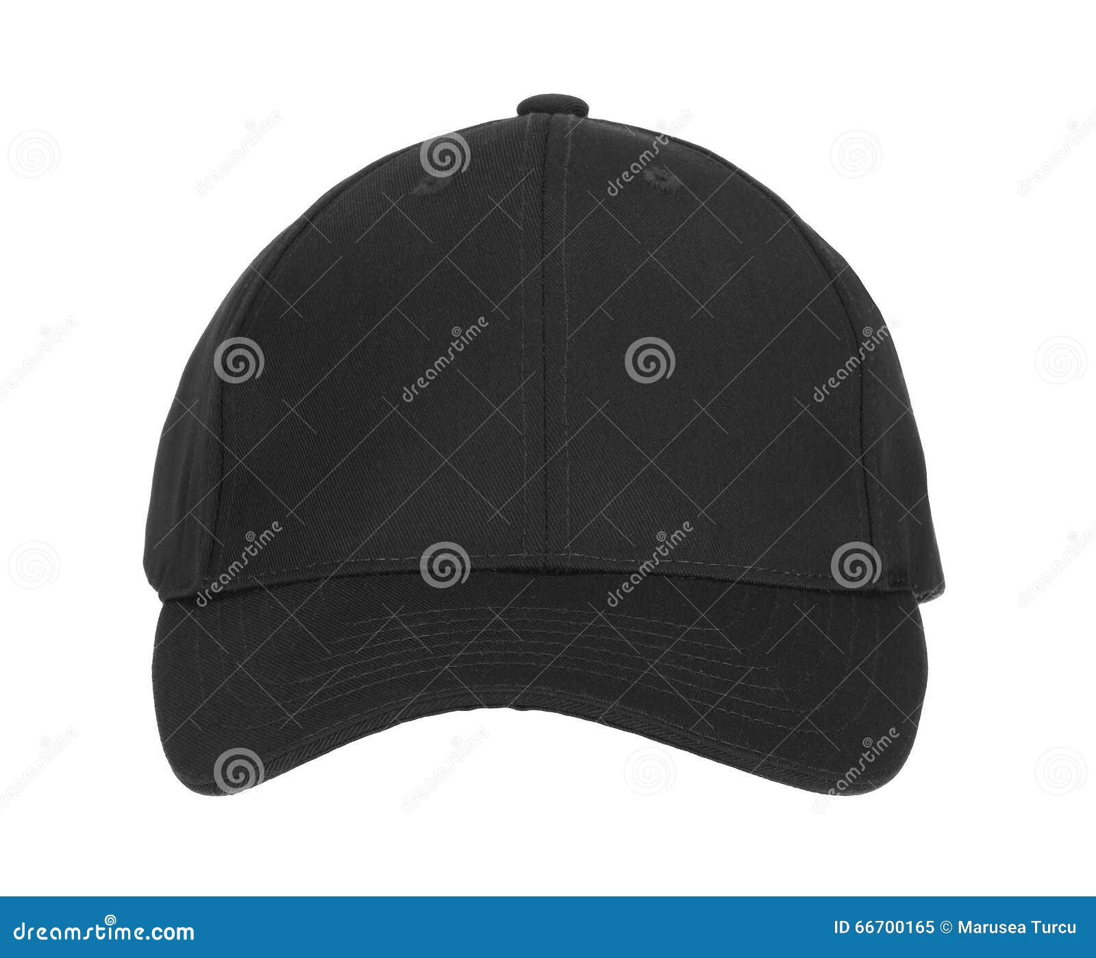 Front View of Black Cap stock image. Image of textile - 66700165