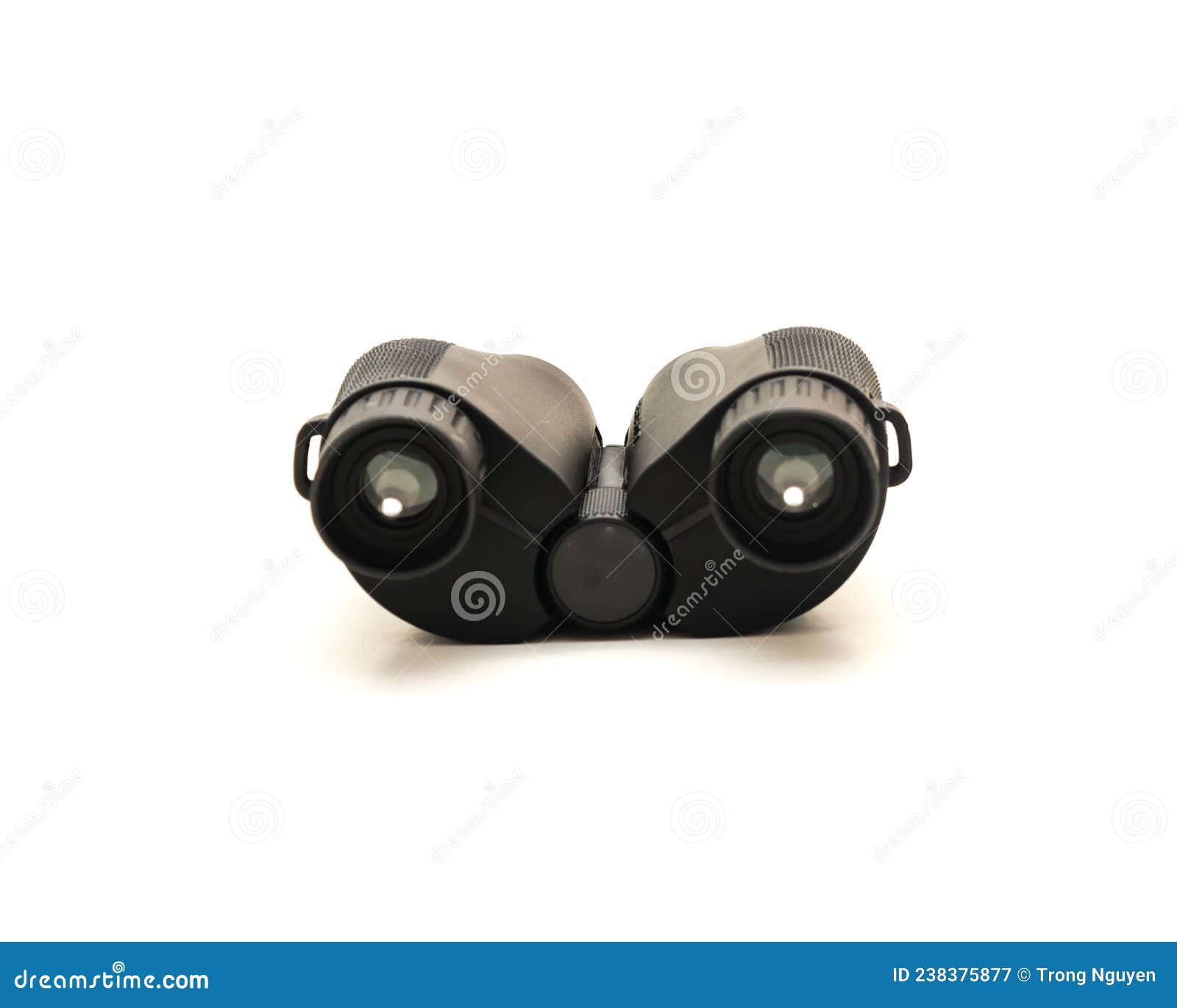 Front View a Black Compact Binoculars with Rubber Armor Ergonomic ...