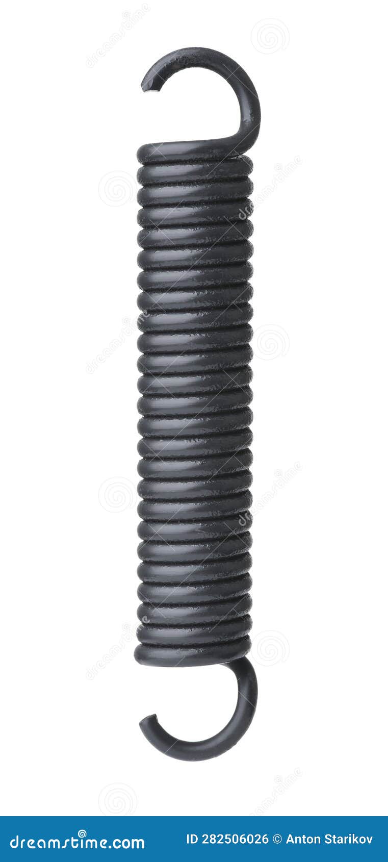 Front View of Black Metal Tension Spring Stock Photo - Image of ...