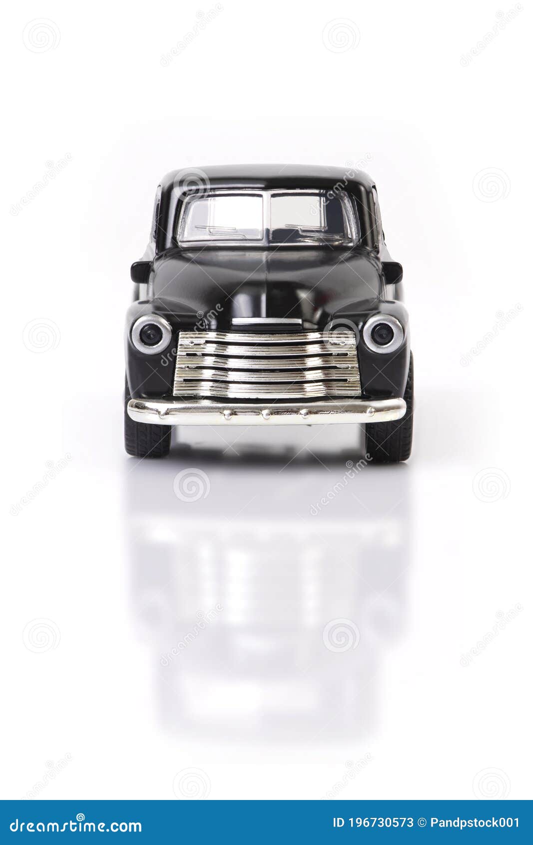 Front View of Black Old Style Model Pickup Truck Stock Image - Image of ...