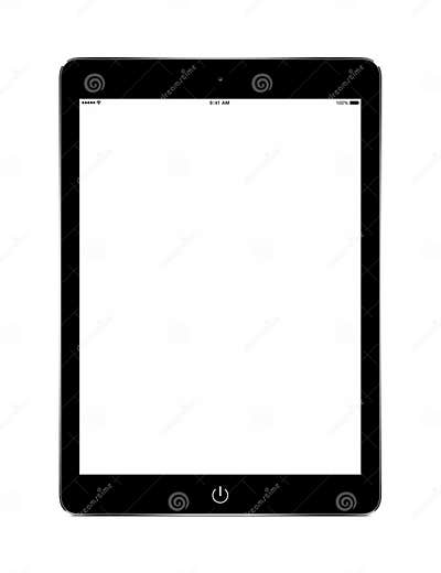 Front View of Black Tablet Computer with Blank Screen Mockup Stock ...