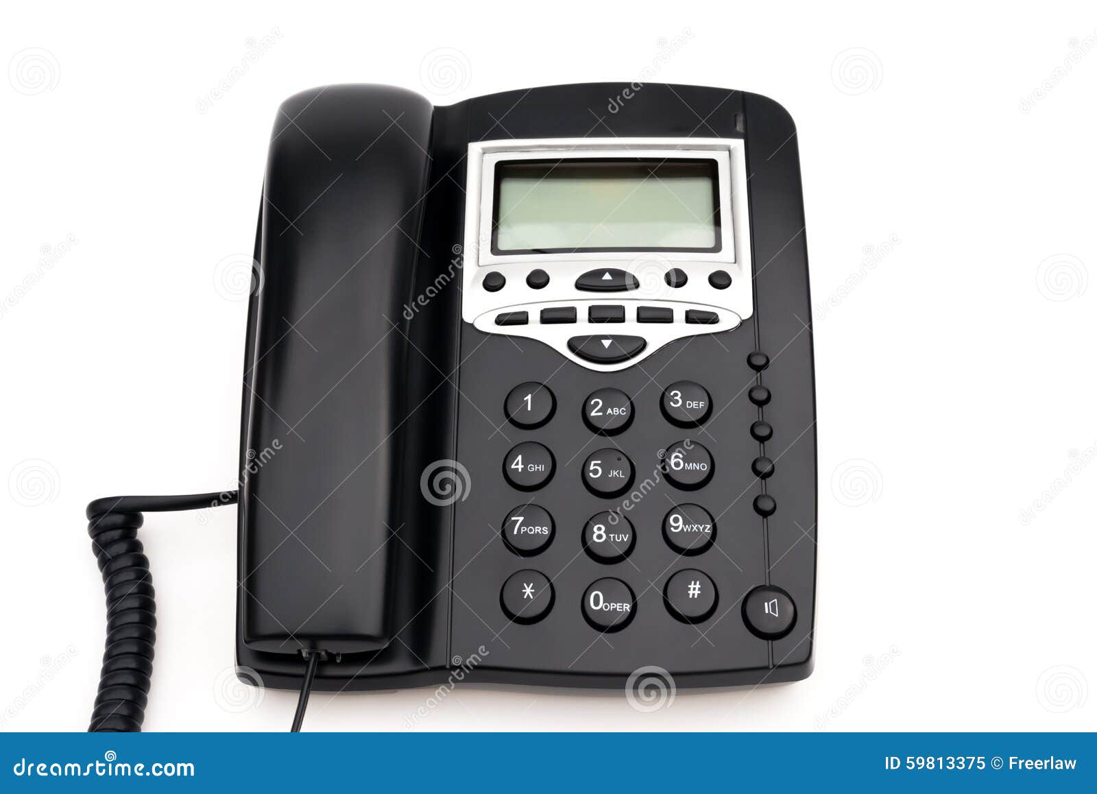 Front View Black Telephone on White Stock Image - Image of discussion ...