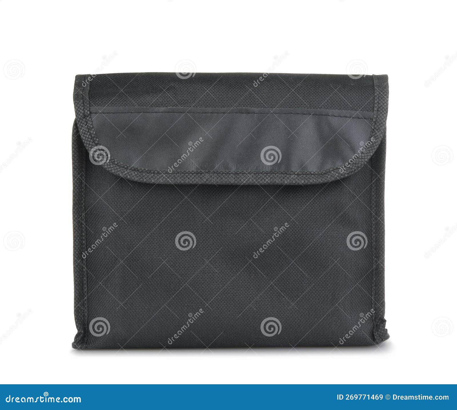 Front View of Black Textile Case Stock Image - Image of pouch, purse ...