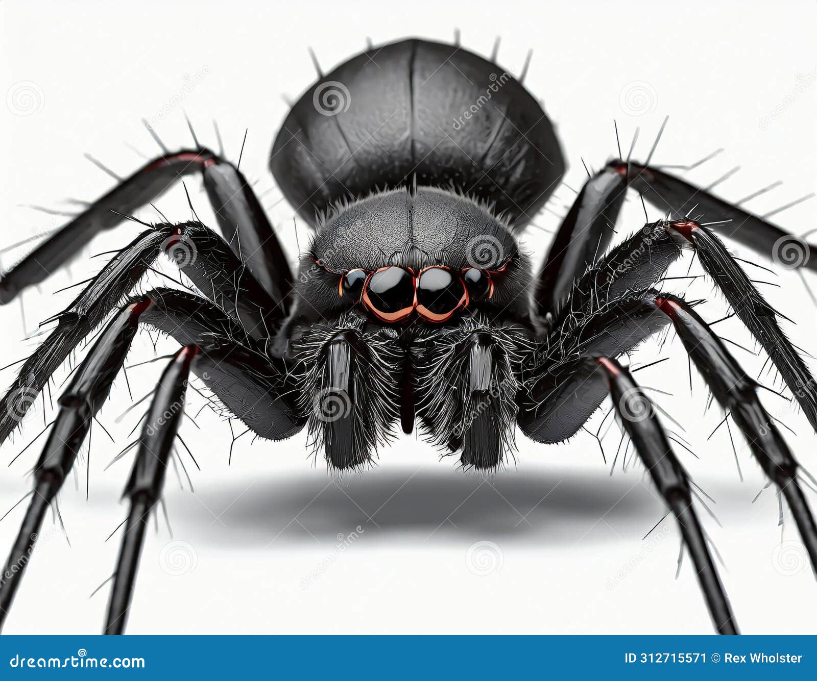 Front View of a Black Widow Spider Stock Illustration - Illustration of ...