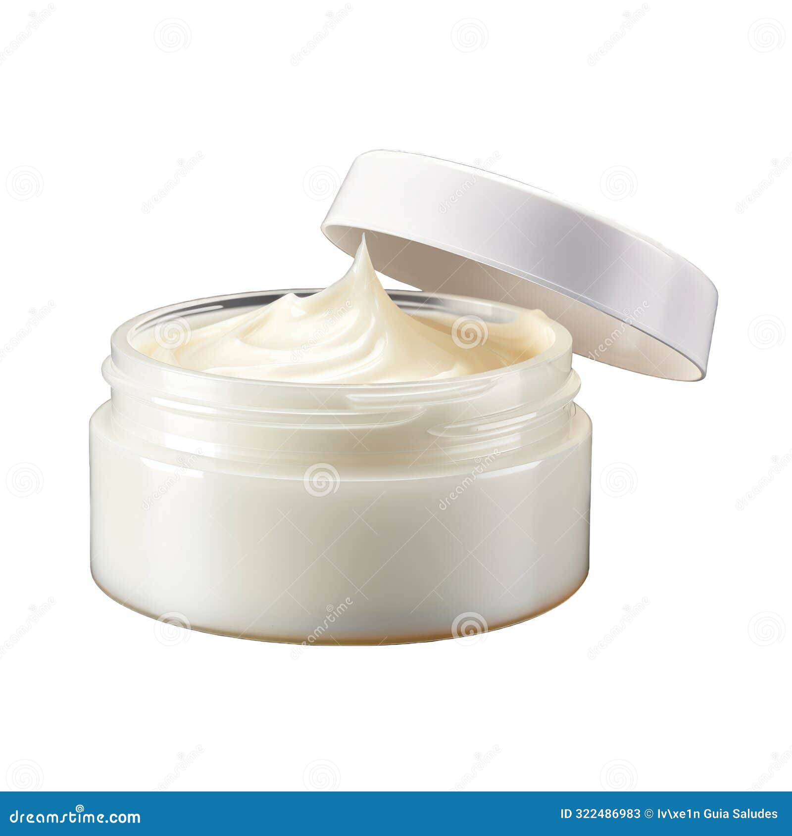 Front View of Blank Beauty Open White Cream Container without Label for ...