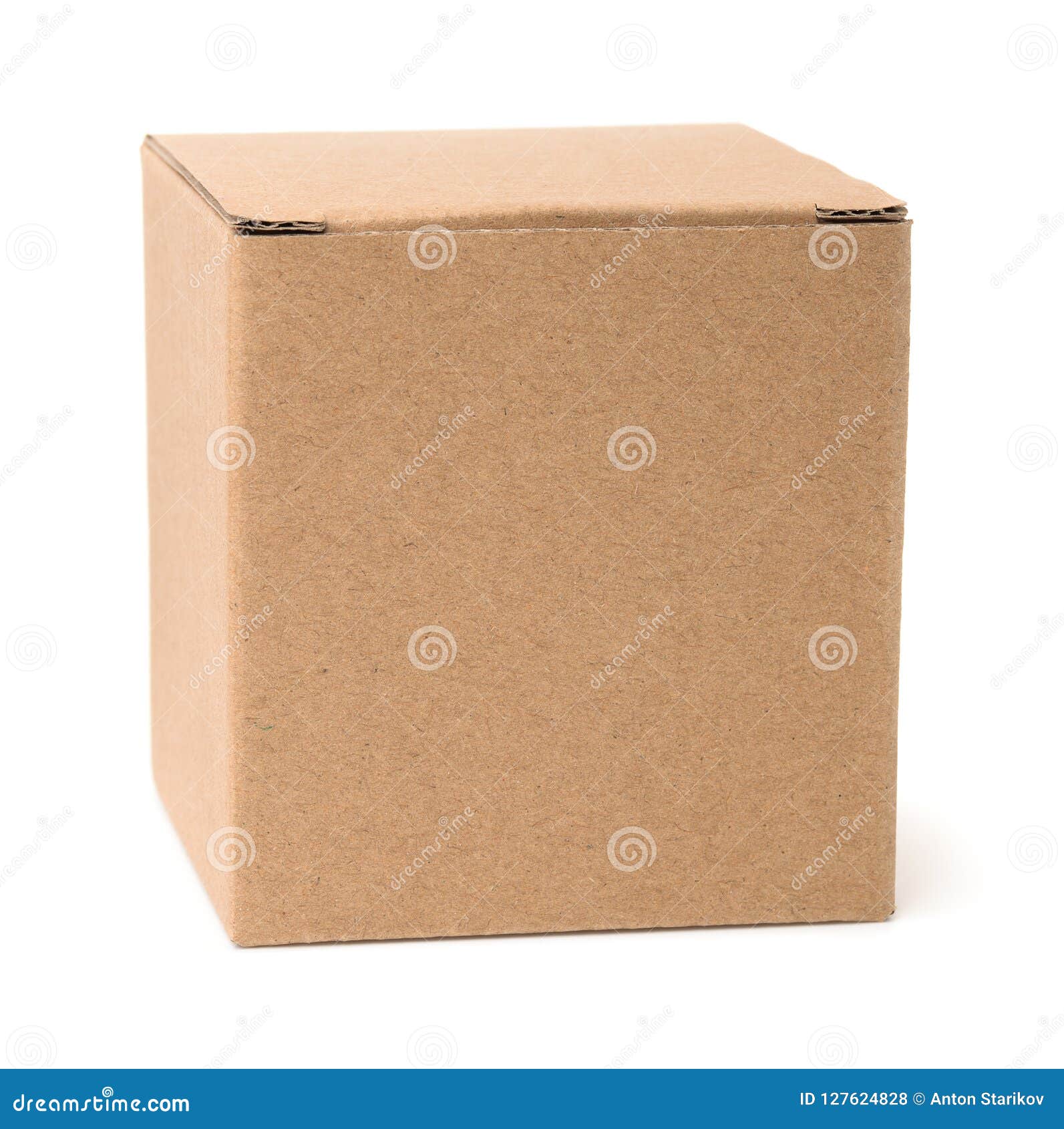 Front View of Blank Brown Cardboard Box Stock Photo - Image of closeup ...