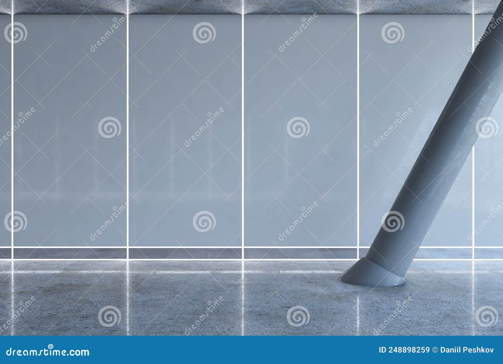 Front View on Blank Grey Wall for Advertising Poster in Abstract Empty ...