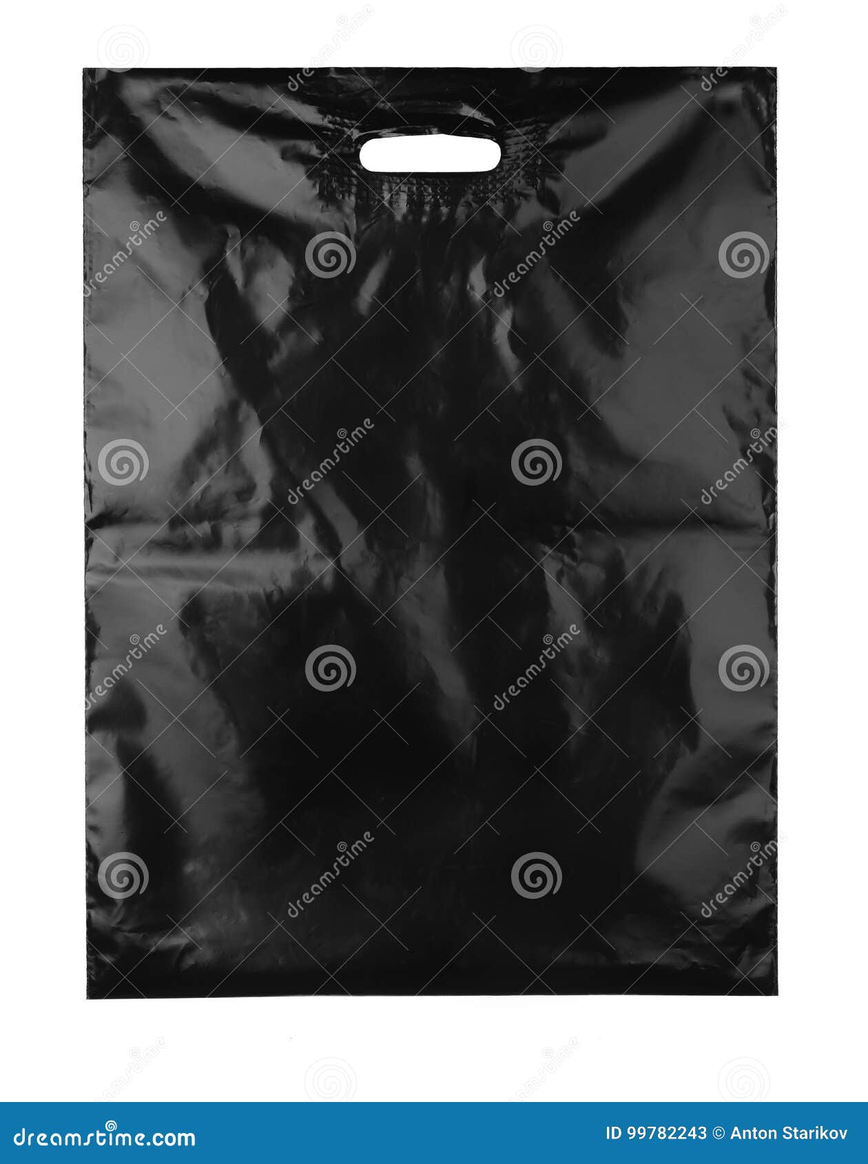 Front View of Blank Plastic Bag with Handle Stock Image - Image of sale ...