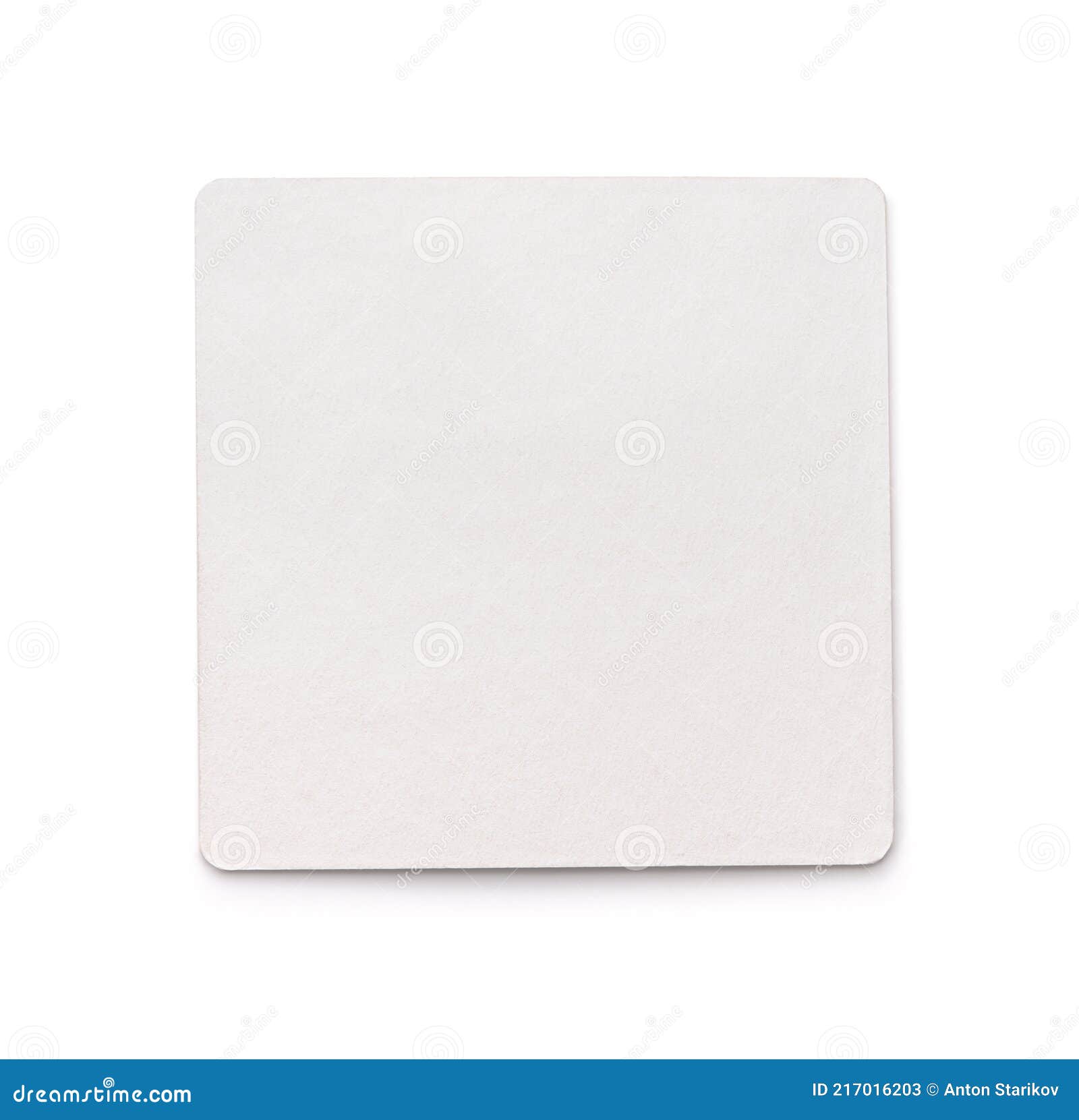 Front View of Blank Square Cardboard Beer Coaster Stock Image - Image ...