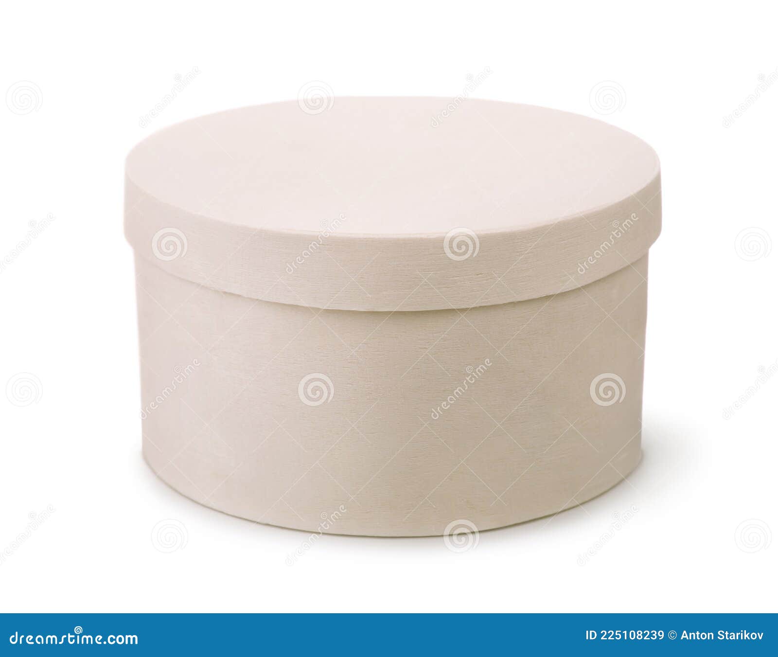 Front View of Blank Unpainted Round Wooden Box Stock Image - Image of ...