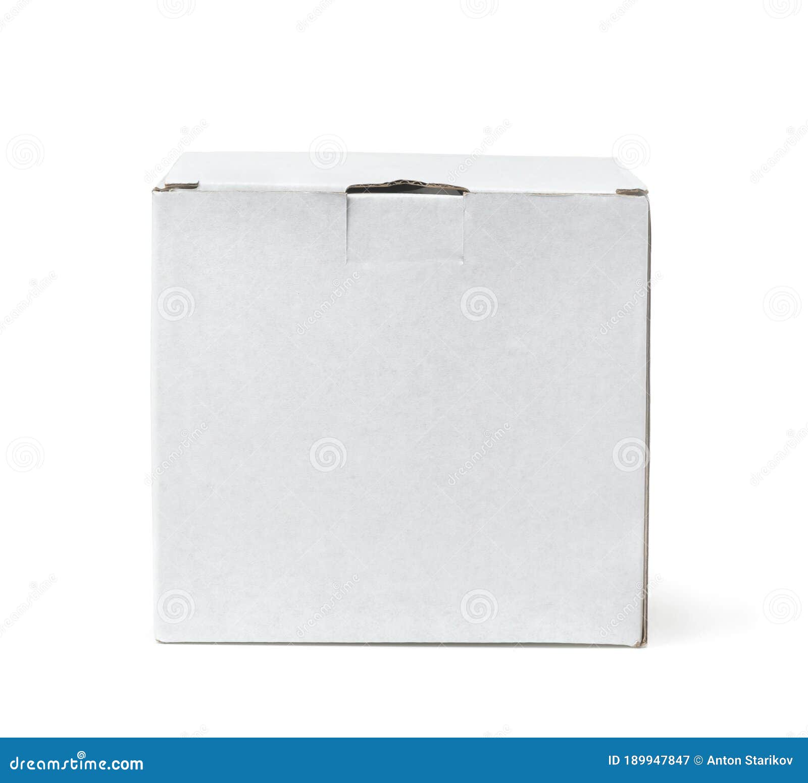 Front View of Blank White Cardboard Box Stock Image - Image of ...