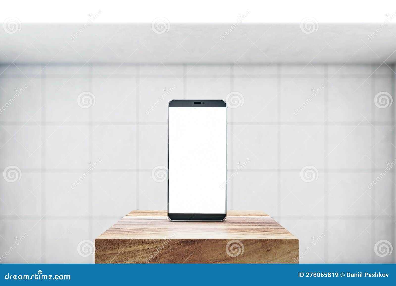 Front View on Blank White Modern Smartphone Display with Space for Web ...