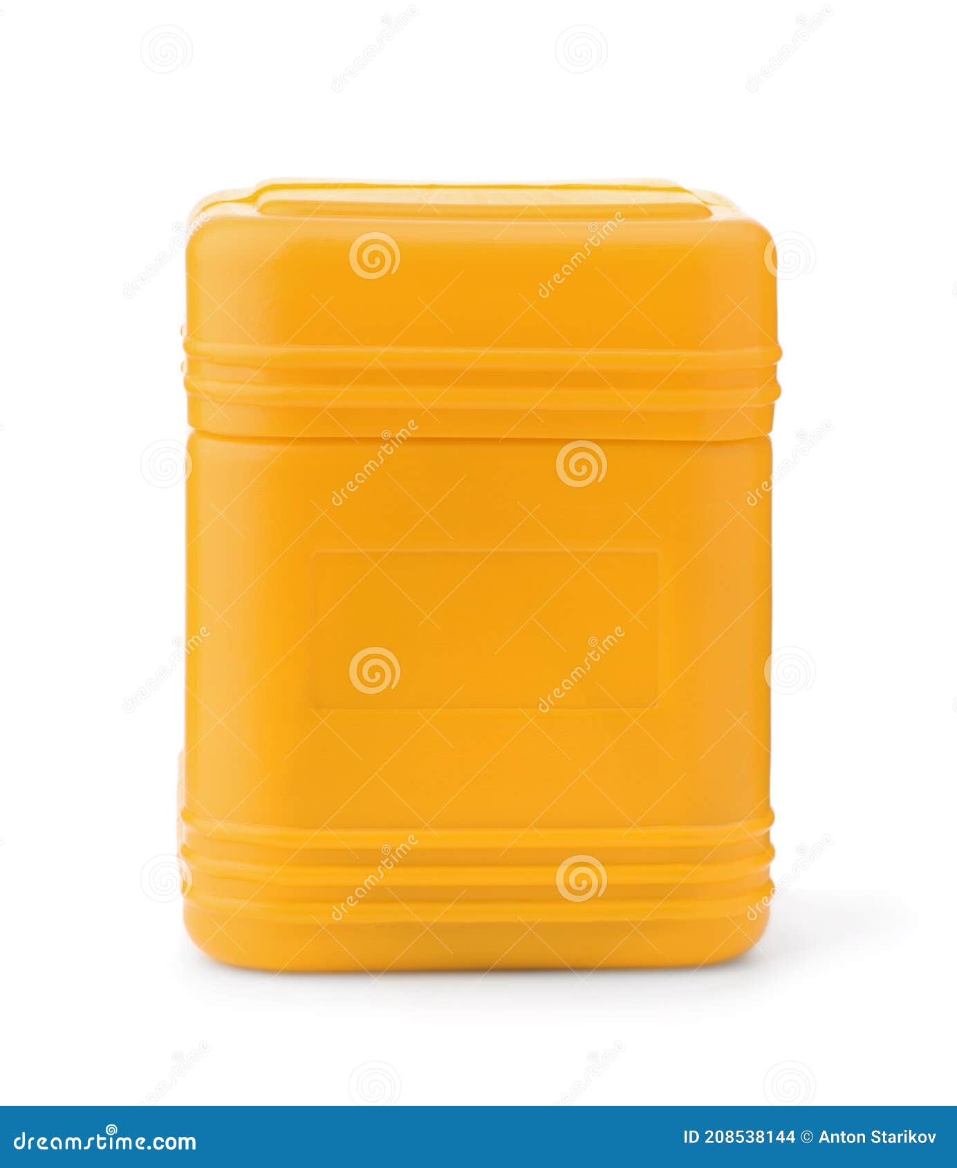 Front View of Blank Yellow Plastic Container Stock Photo - Image of ...