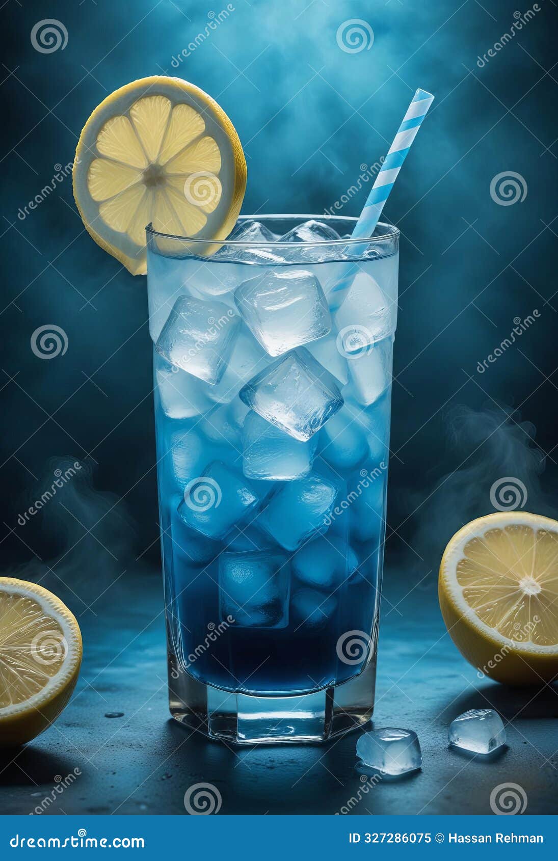 Front View Blue Cool Lemonade Stock Illustration - Illustration of ...