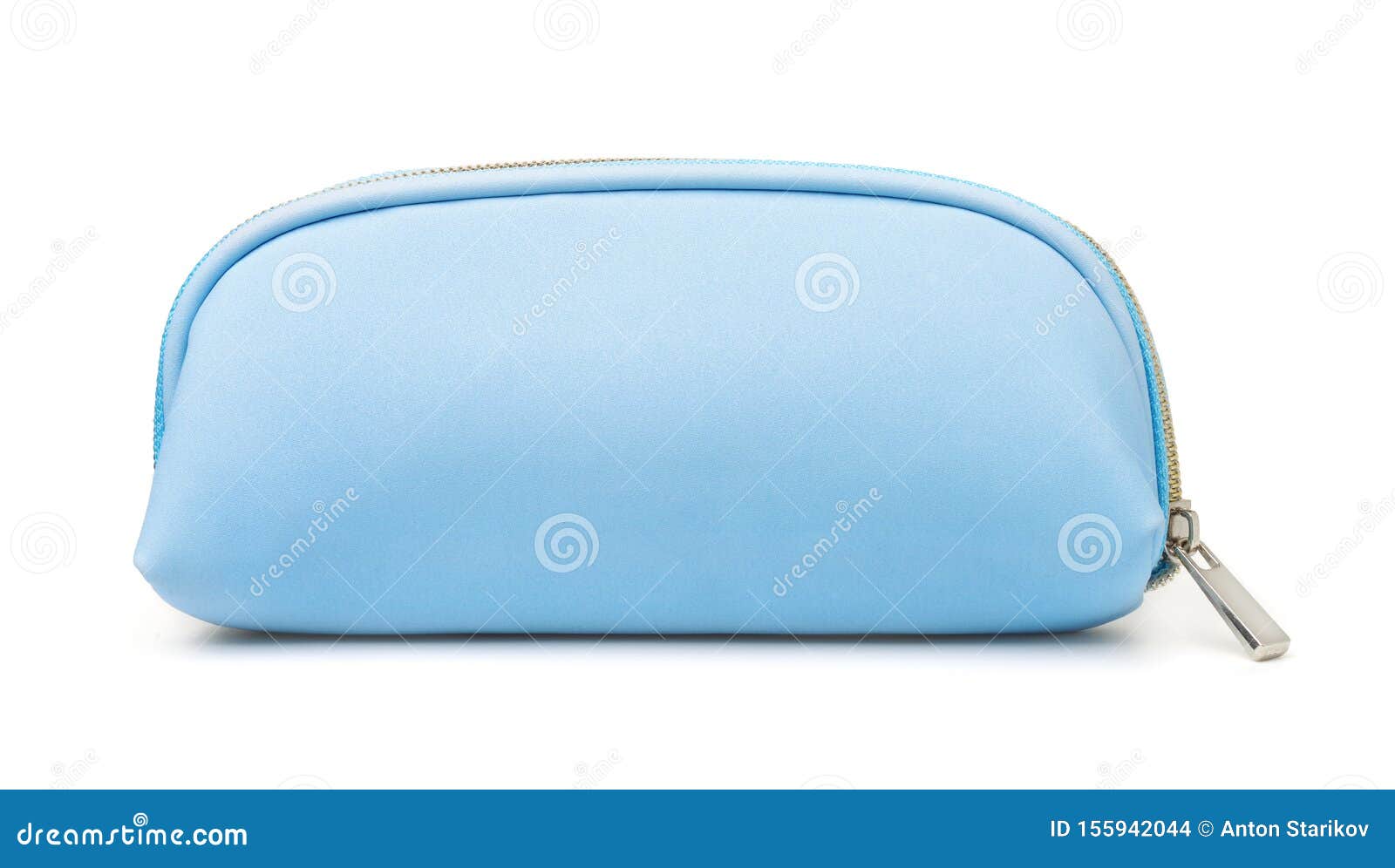 Front View of Blue Cosmetic Bag Stock Photo - Image of light ...
