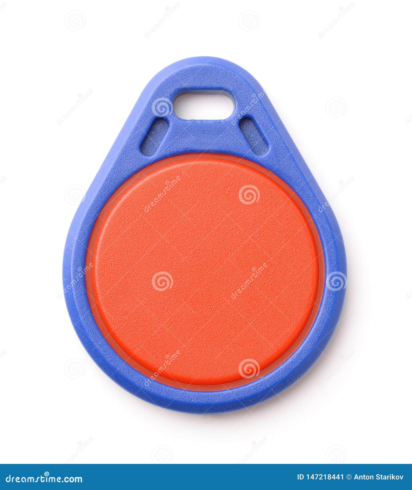 Front View of Blue Plastic RFID Key Fob Stock Image - Image of door ...