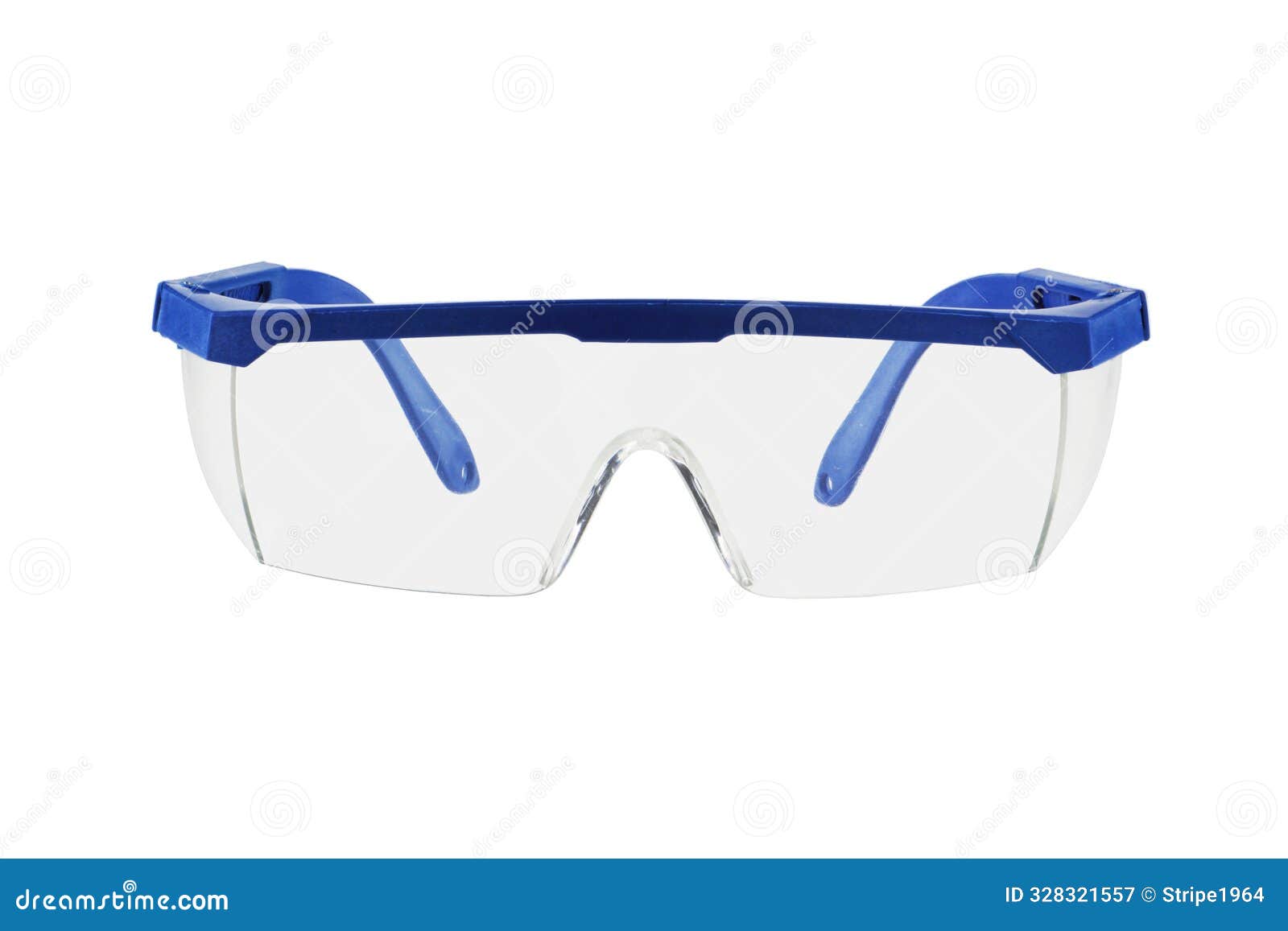 Front View of Blue Safety Glasses Stock Image - Image of professional ...