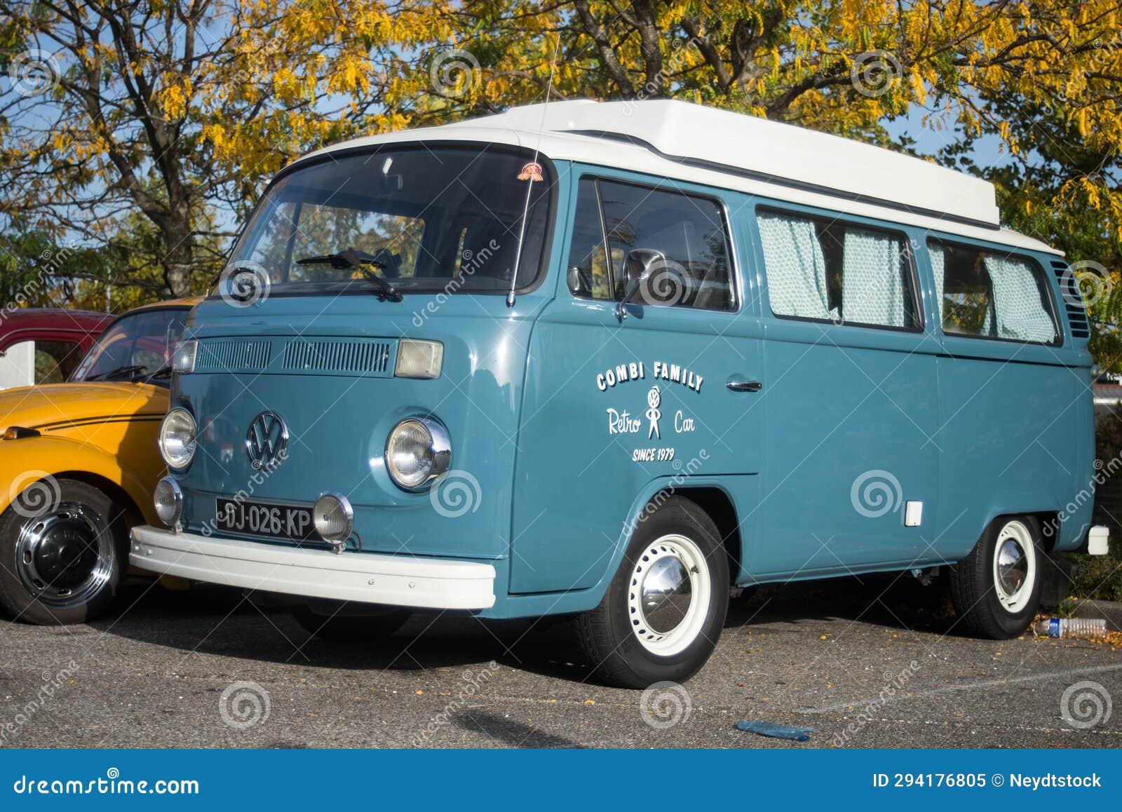 Front View of Blue Volkswagen Van Parked in the Street Editorial Image ...