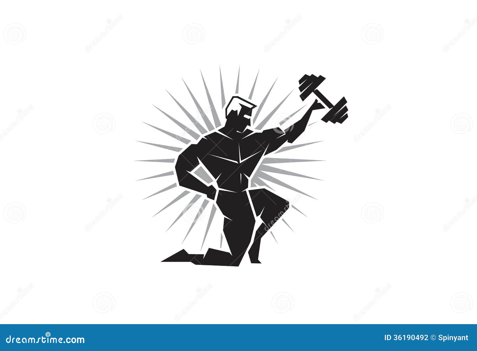 Body Builder Flexing Muscles Banner Retro Vector Illustration ...