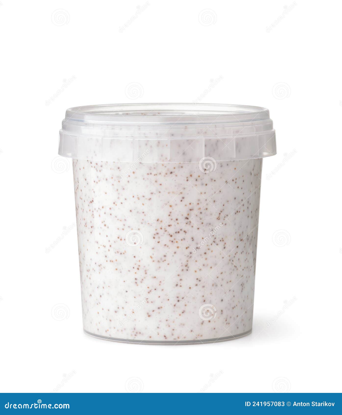 Front View of Body Scrub in Transparent Plastic Container Stock Image ...