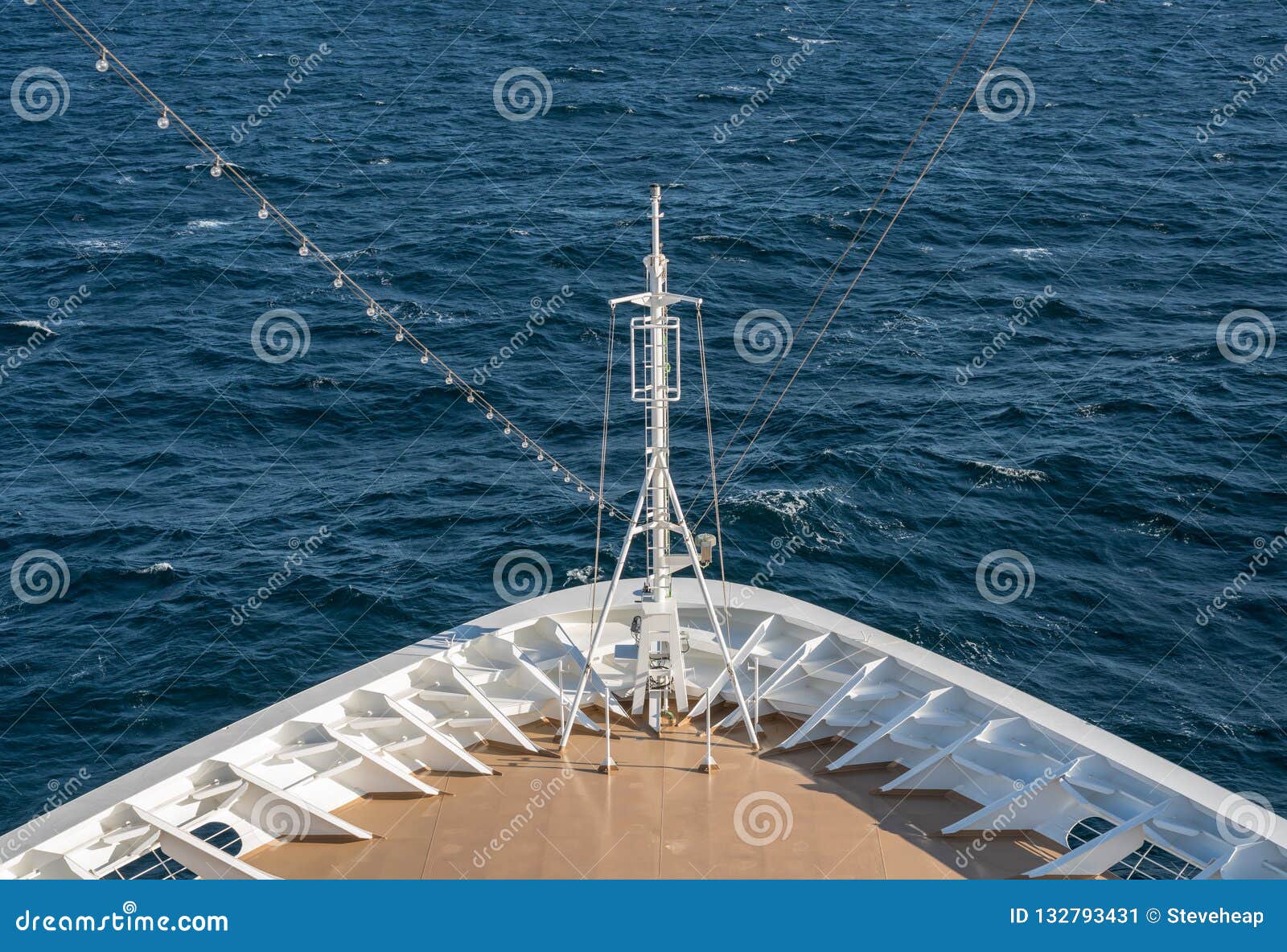 Front Of Boat On Ocean Waves